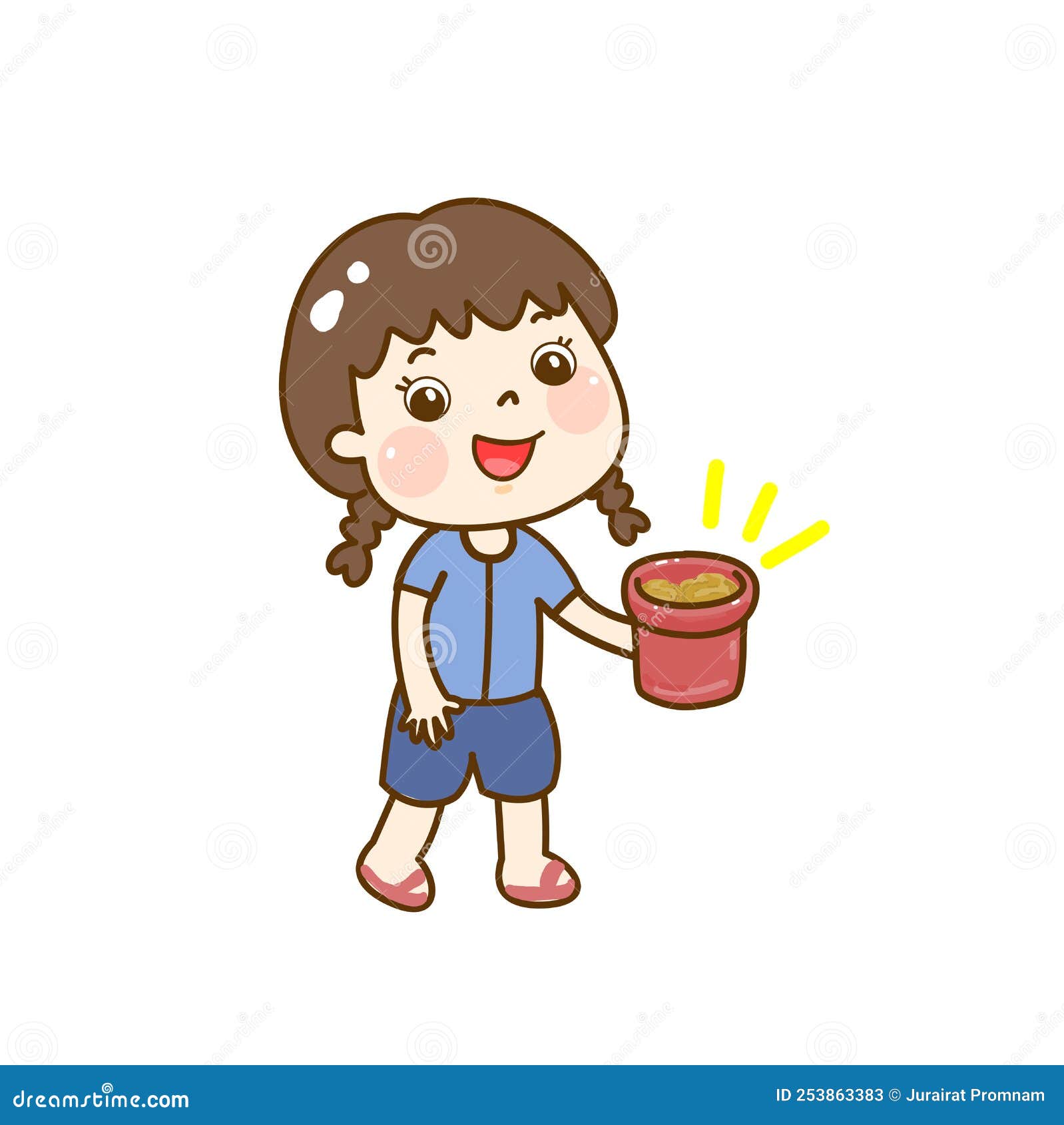Cartoon Little Farmer Character. Stock Illustration - Illustration of ...