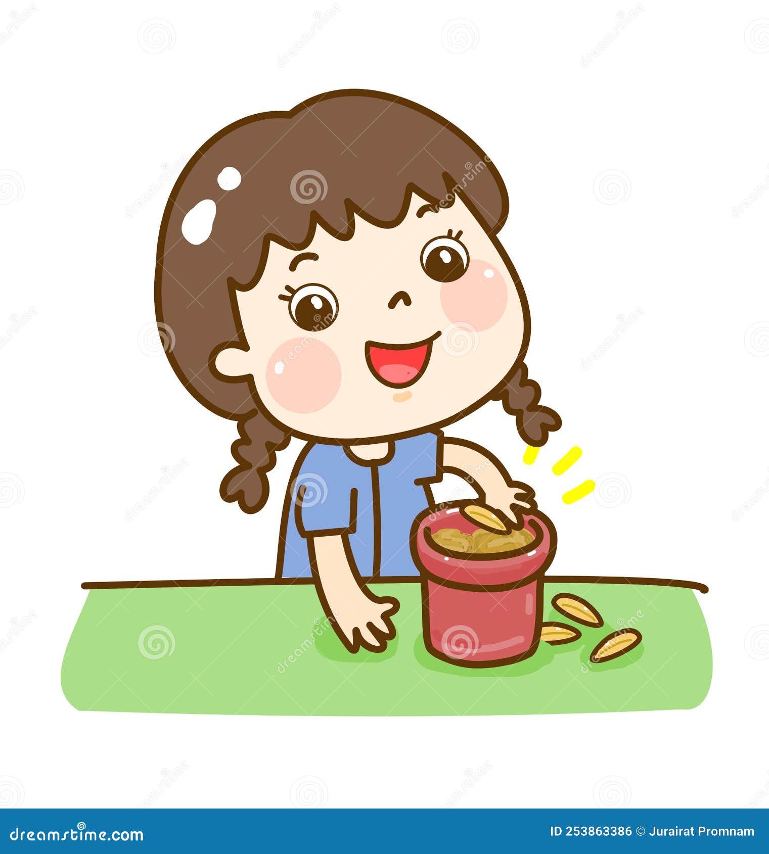 Cartoon Little Farmer Character. Stock Illustration - Illustration of ...