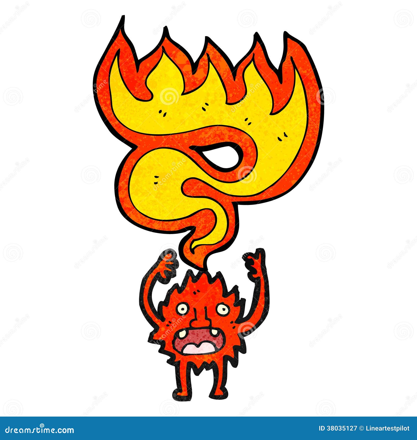 Cartoon little fire imp stock vector. Illustration of happy - 38035127