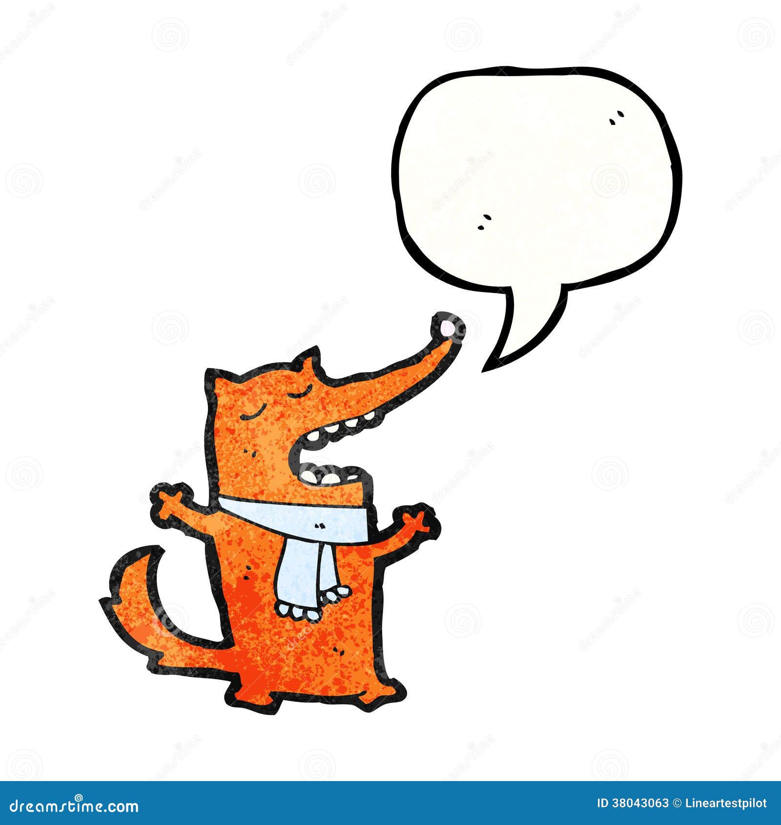 Cartoon little fox talking stock vector. Illustration of grunge - 38043063