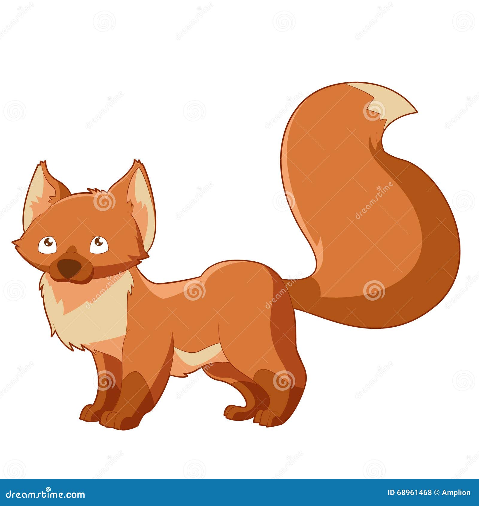 Cartoon Little fox stock vector. Illustration of forest - 68961468
