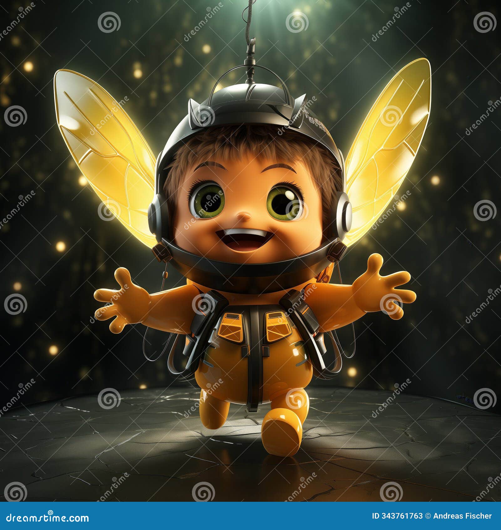 Cartoon Little Funny Pixie on Abstract Background. Stock Image - Image ...