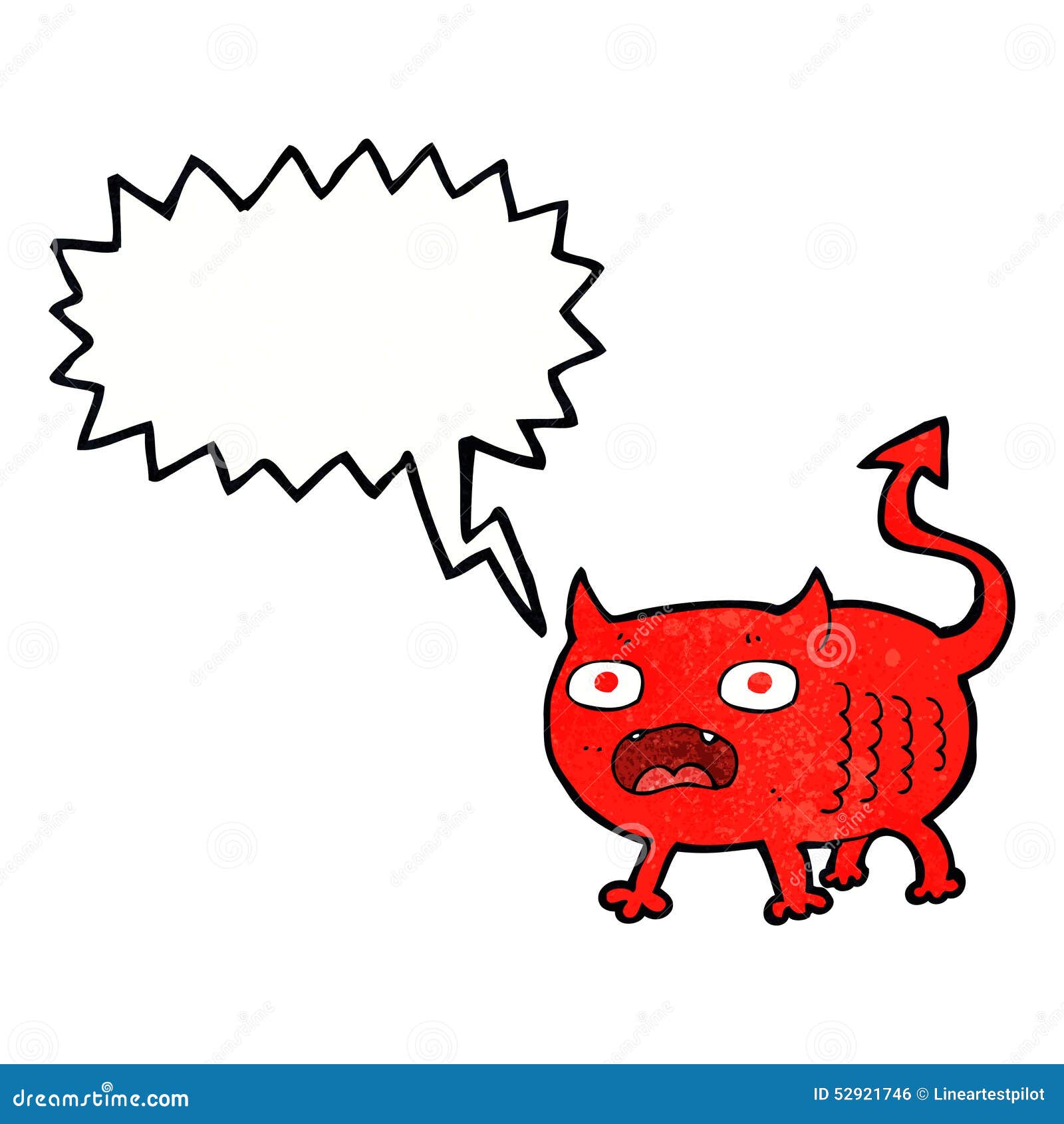 Cartoon Little Imp with Speech Bubble Stock Illustration - Illustration ...