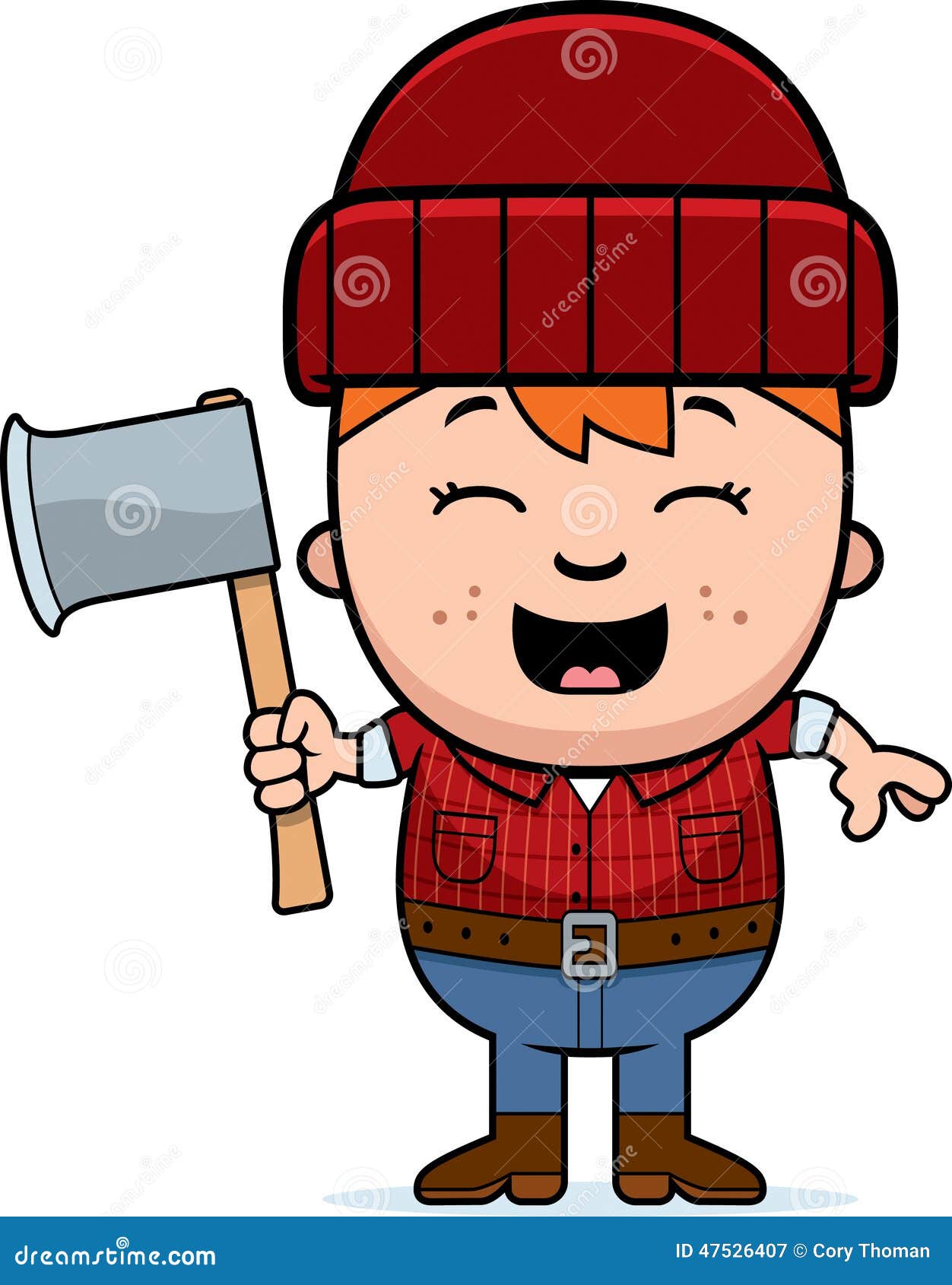 Cartoon Little Lumberjack Axe Stock Vector - Illustration of person ...