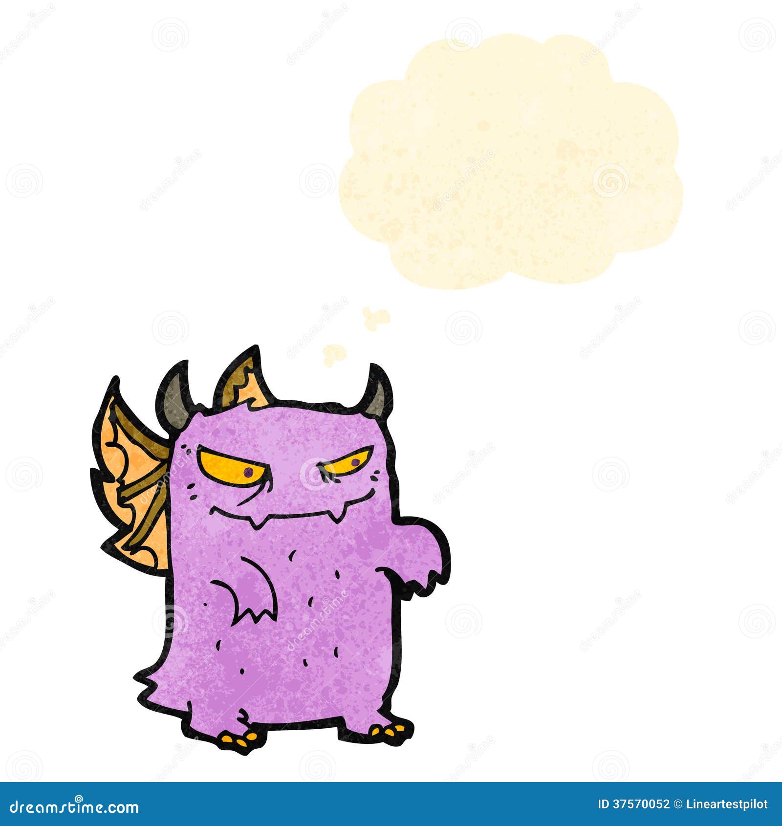 Cartoon little monster stock vector. Illustration of hand - 37570052