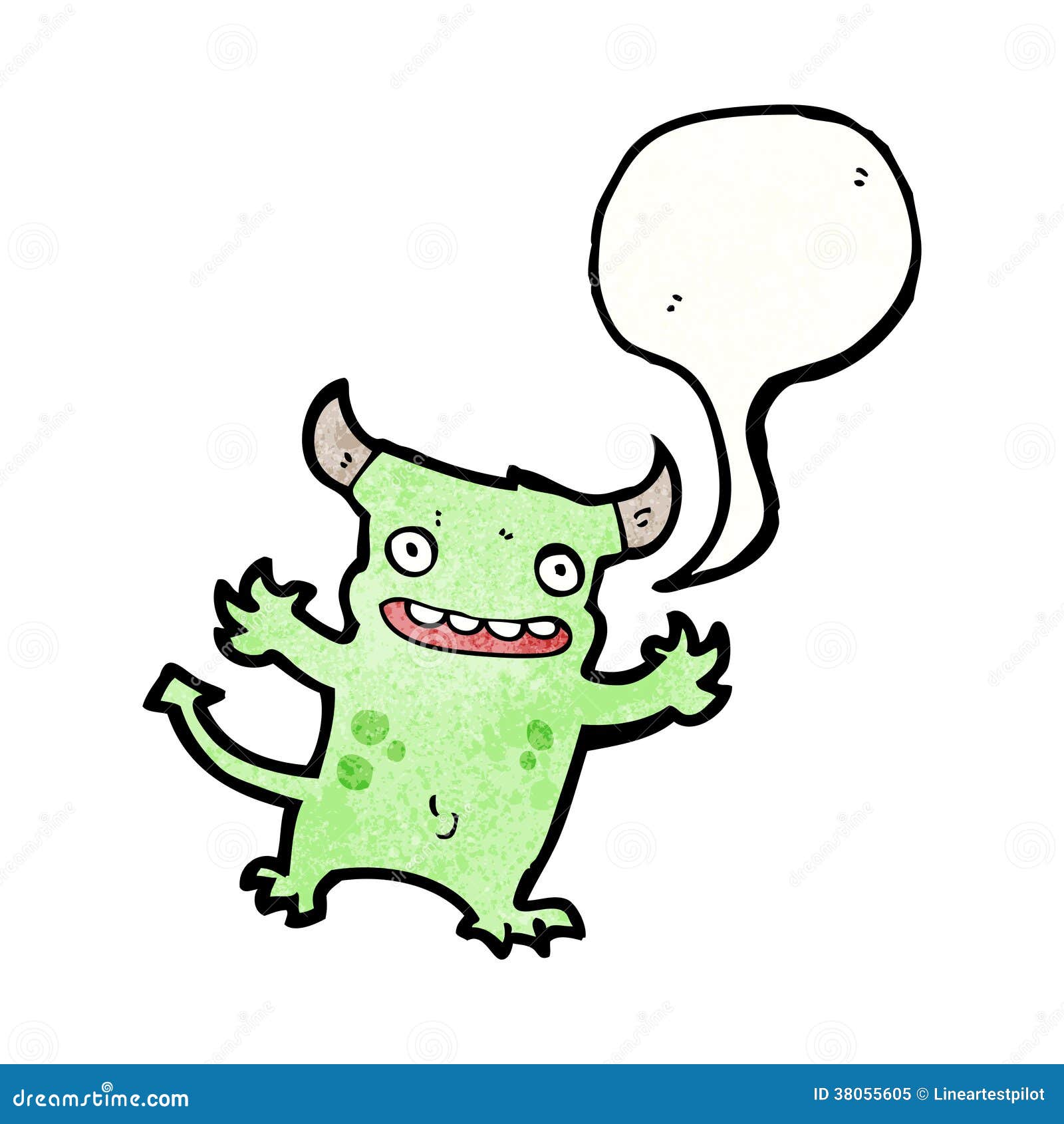 Cartoon little monster stock vector. Illustration of creature - 38055605