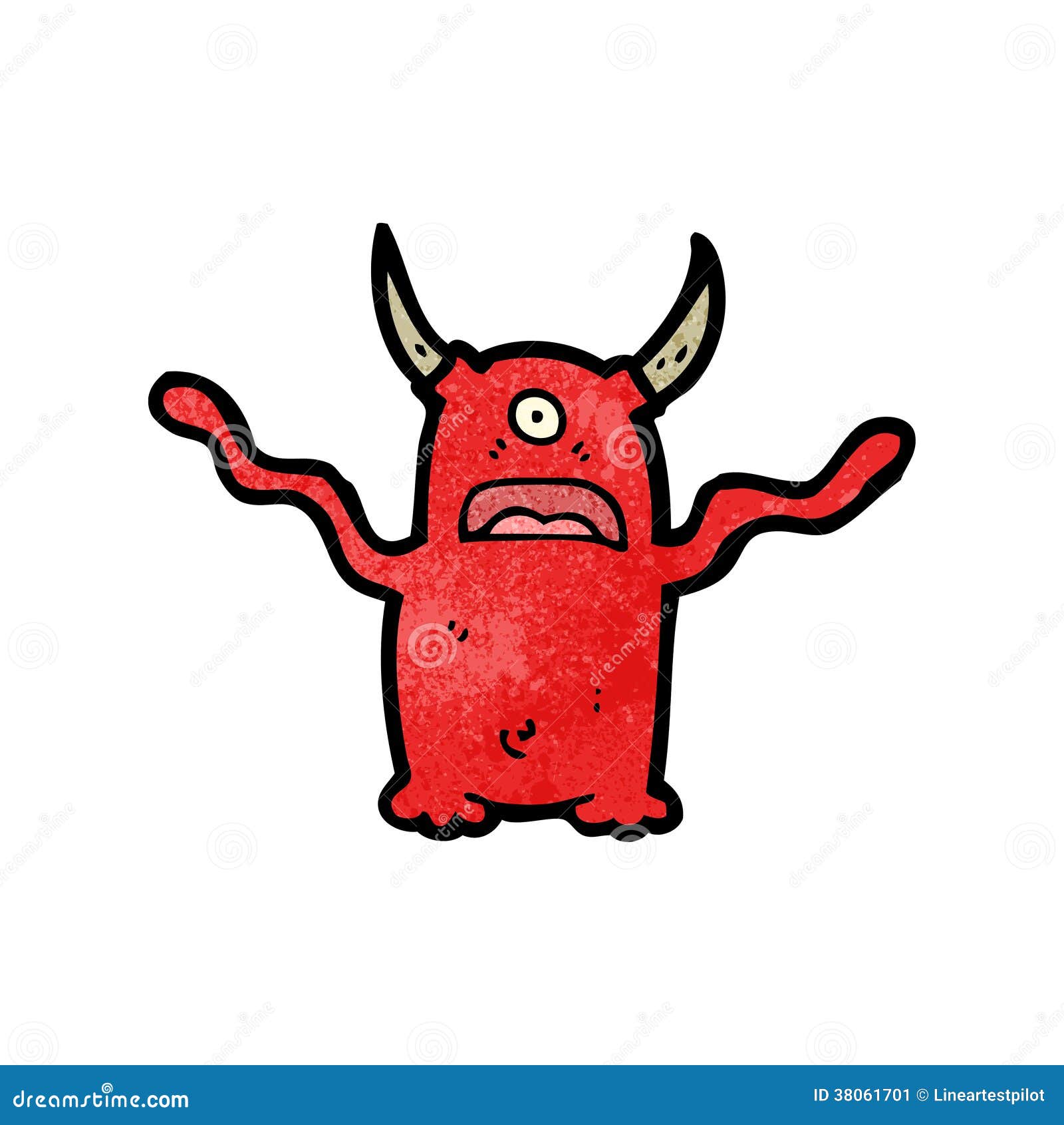 Cartoon little monster stock vector. Illustration of drawing - 38061701