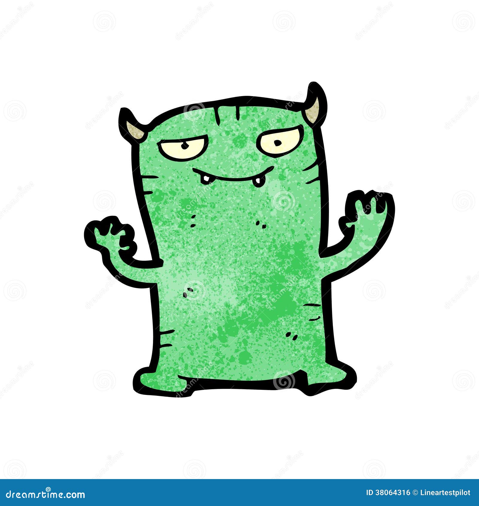Cartoon little monster stock vector. Illustration of quirky - 38064316