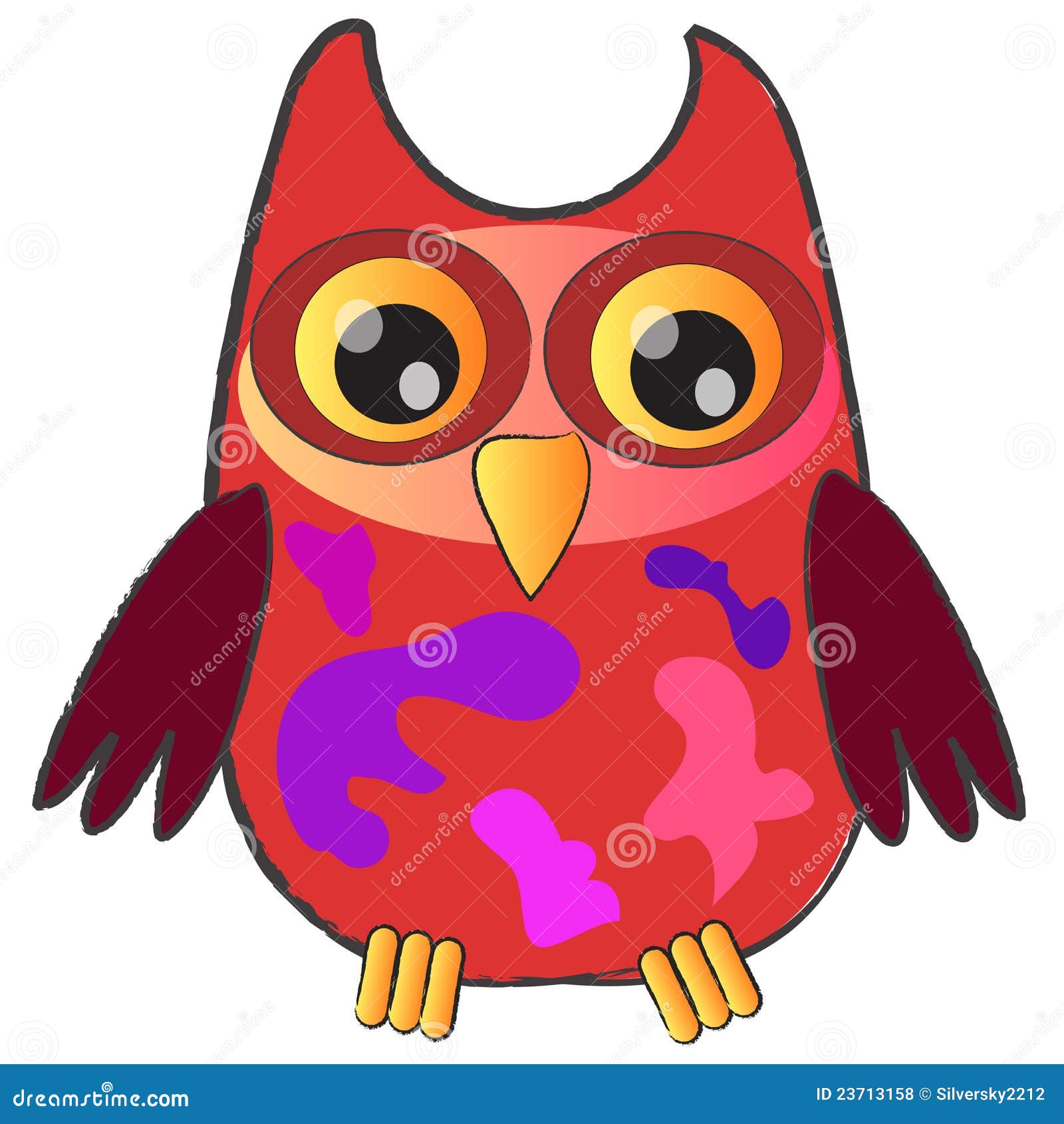 Cartoon little Owl stock vector. Illustration of wing - 23713158