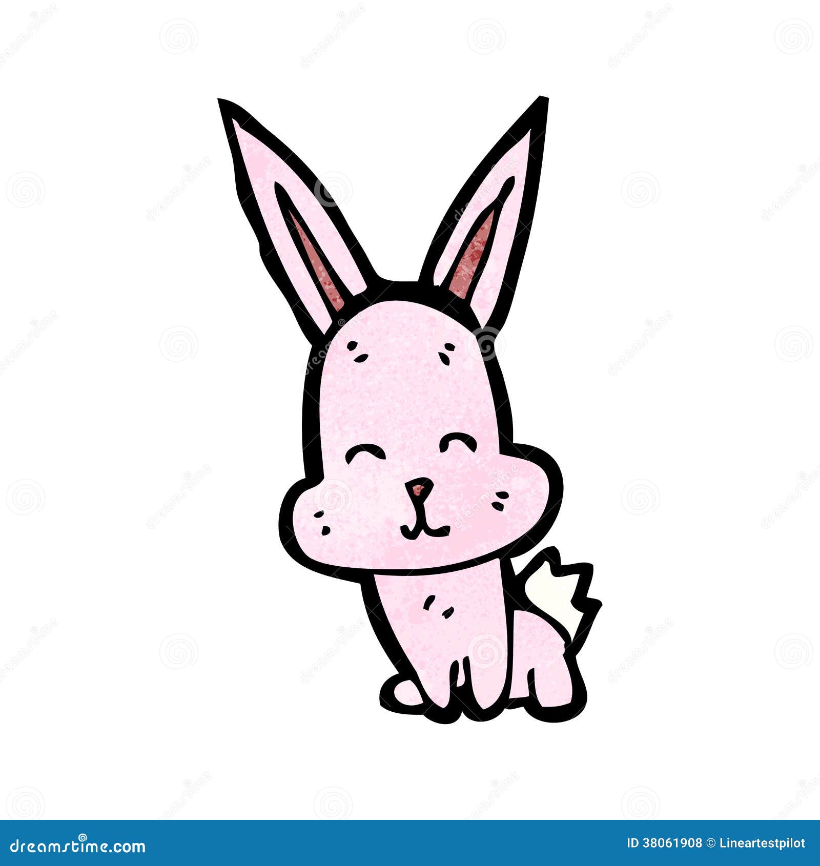 Cartoon little pink rabbit stock vector. Illustration of doodle - 38061908