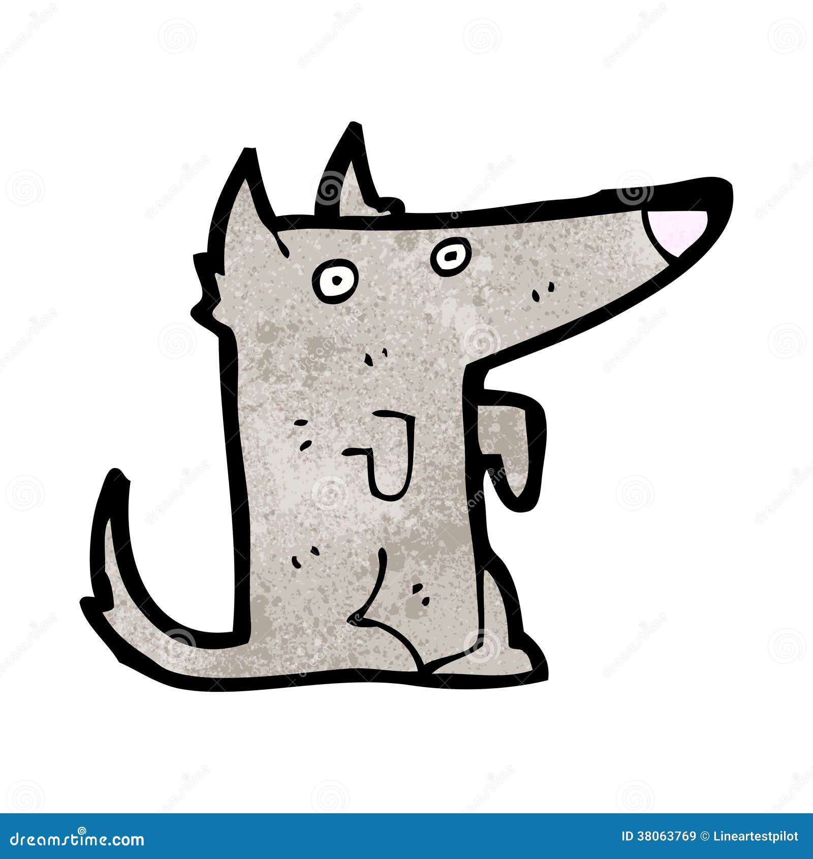 Cartoon little wolf stock vector. Illustration of drawing - 38063769