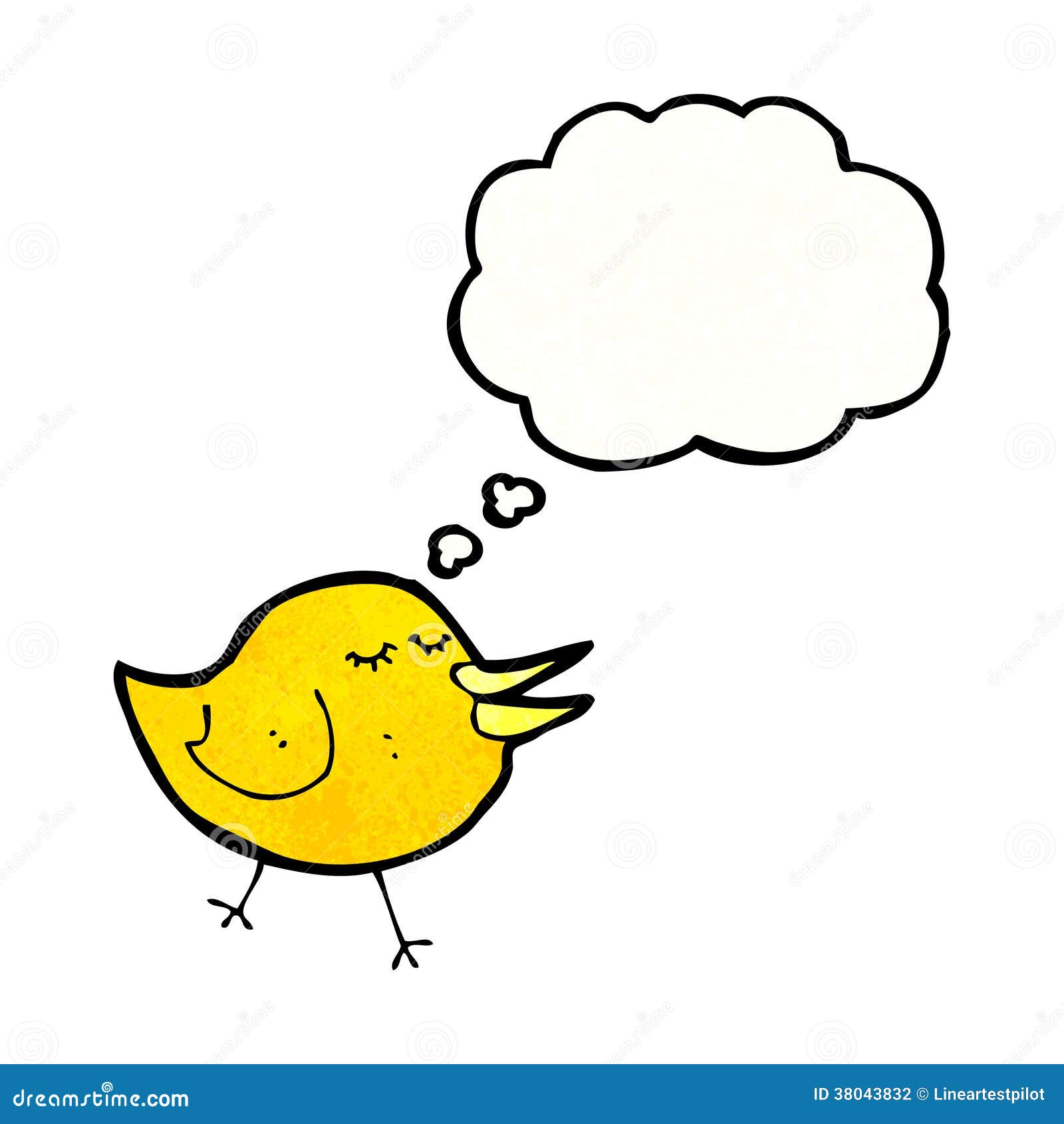 Cartoon little yellow bird stock vector. Illustration of retro - 38043832
