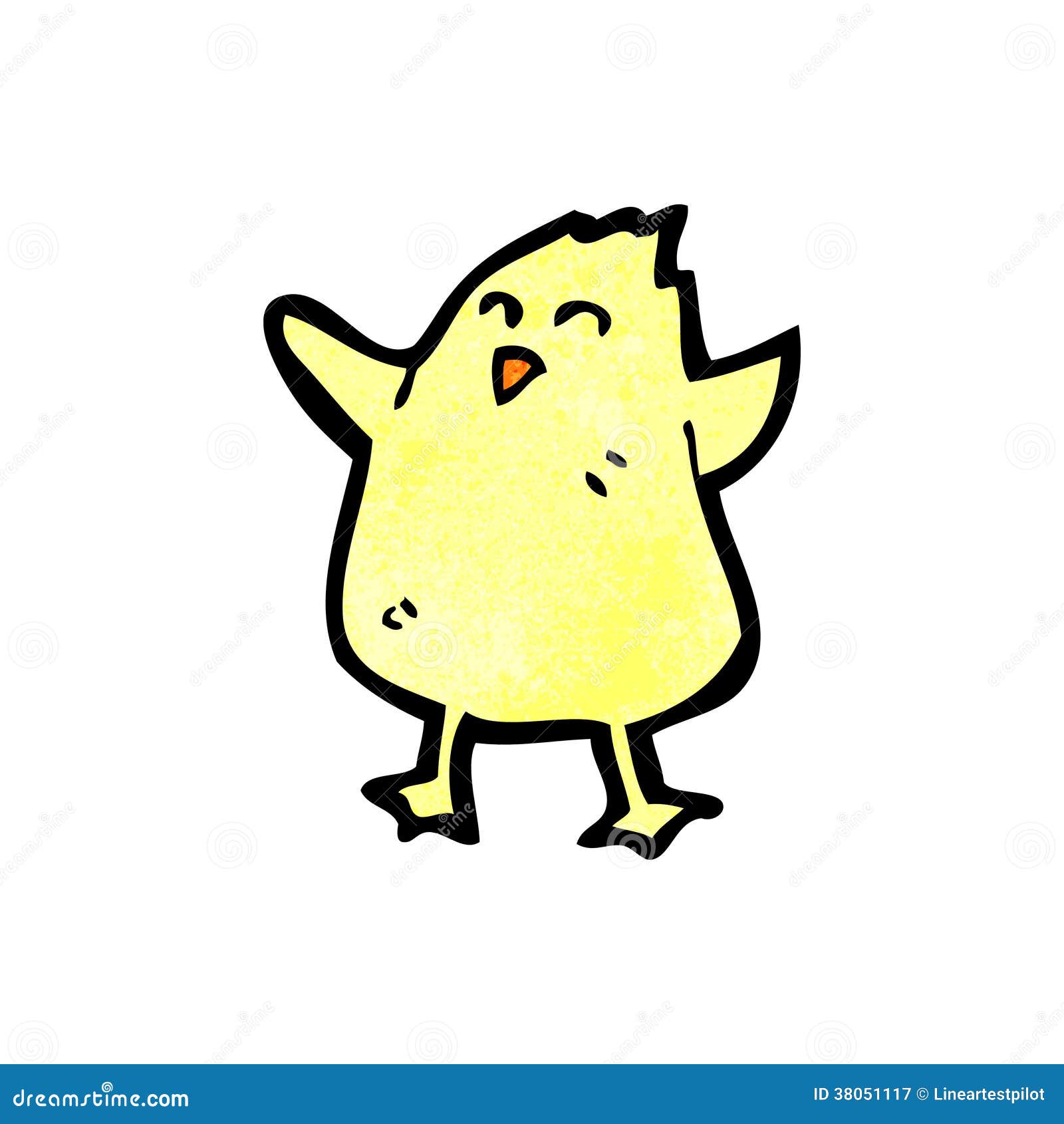 Cartoon little yellow bird stock vector. Illustration of crazy - 38051117