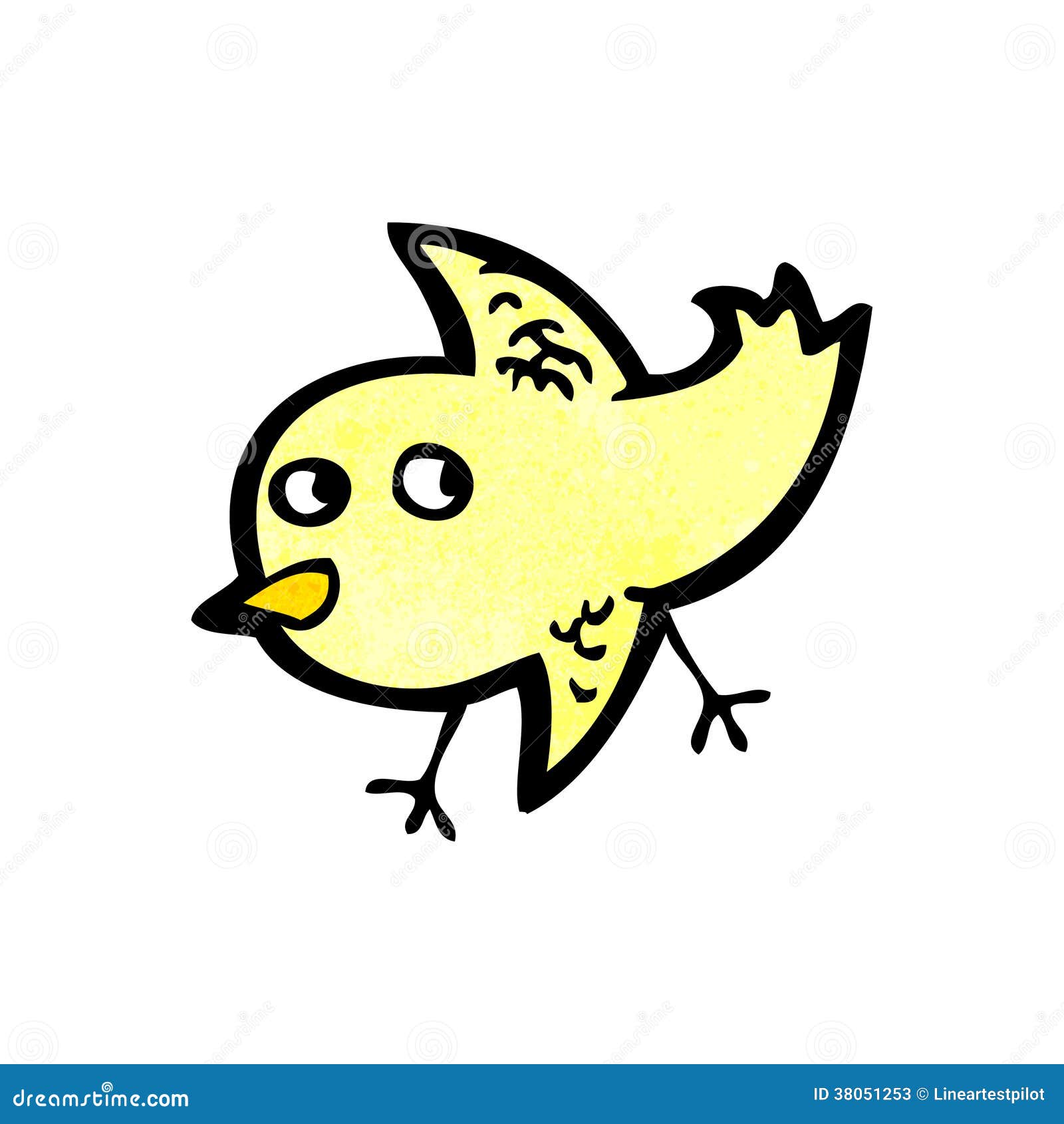 Cartoon little yellow bird stock vector. Illustration of drawing - 38051253