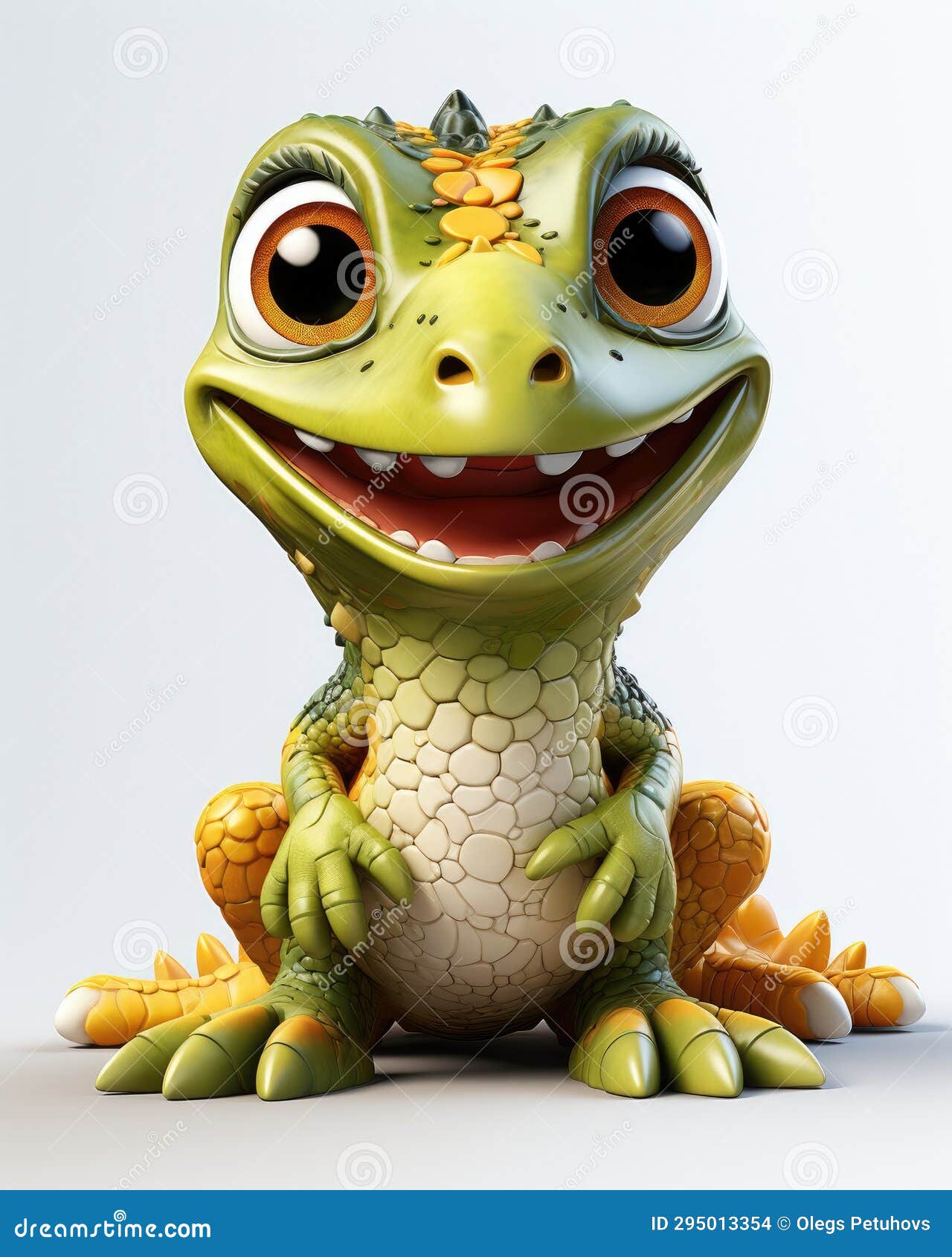 A Cartoon Lizard with Big Eyes and a Smile on Its Face. Generative Ai ...