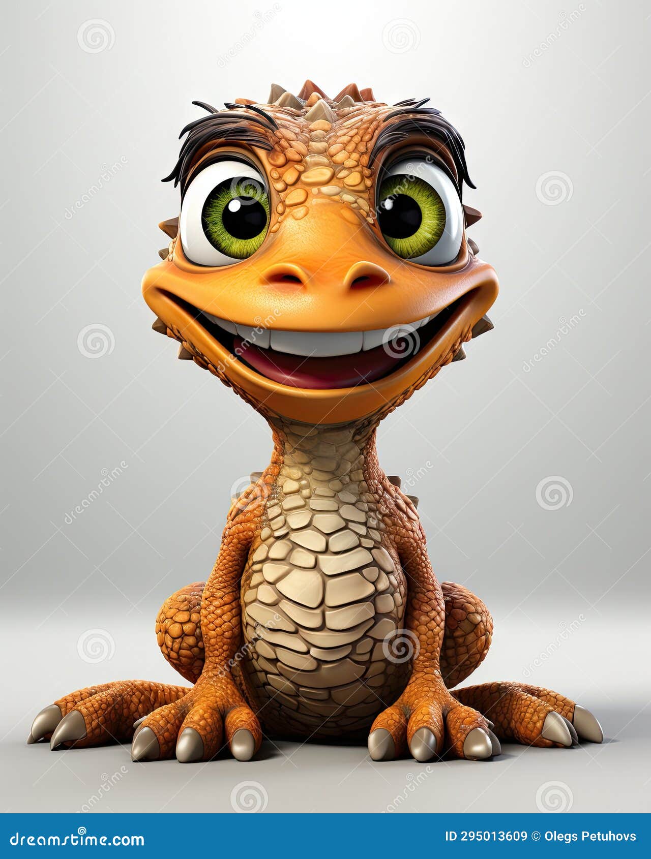 A Cartoon Lizard with Big Eyes and a Smile on Its Face. Generative Ai ...