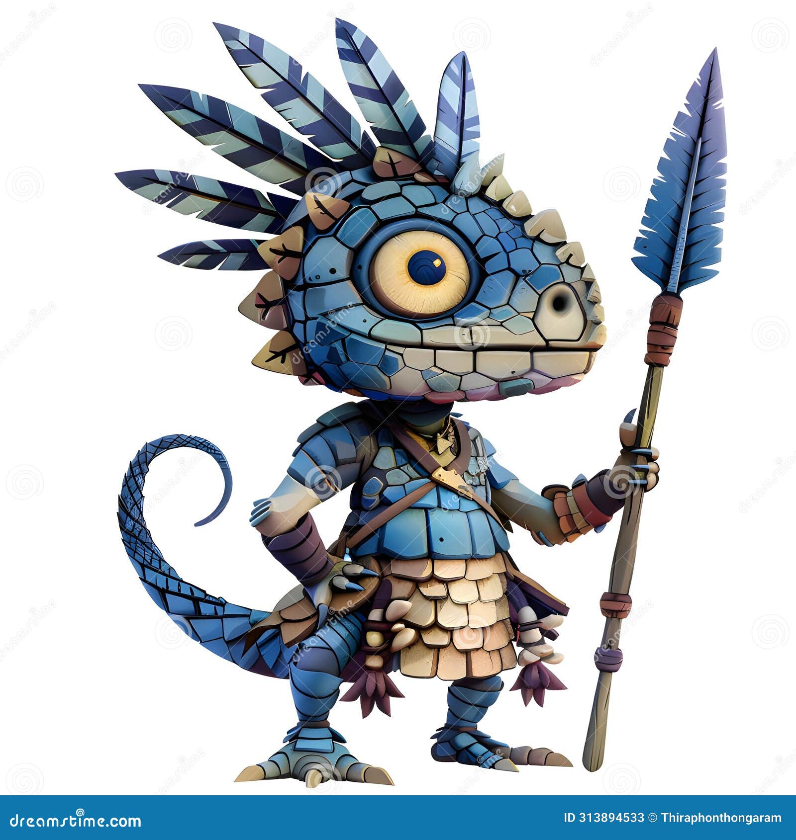 Cartoon Lizard Man Isolated Stock Illustration - Illustration of armor ...