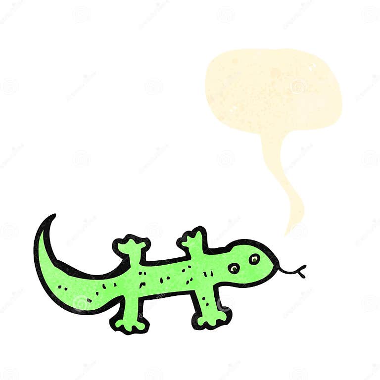 Cartoon Lizard with Speech Bubble Stock Vector - Illustration of quirky ...