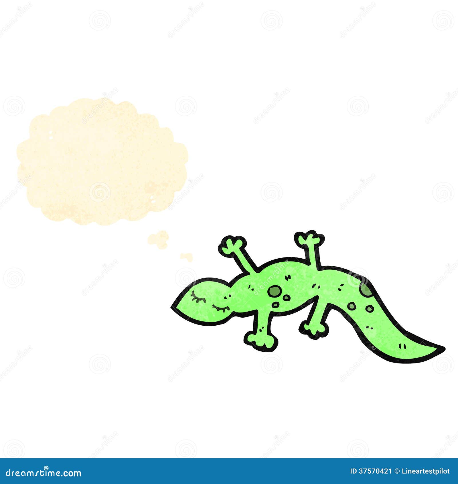 Cartoon Lizard with Thought Bubble Stock Vector - Illustration of crazy ...