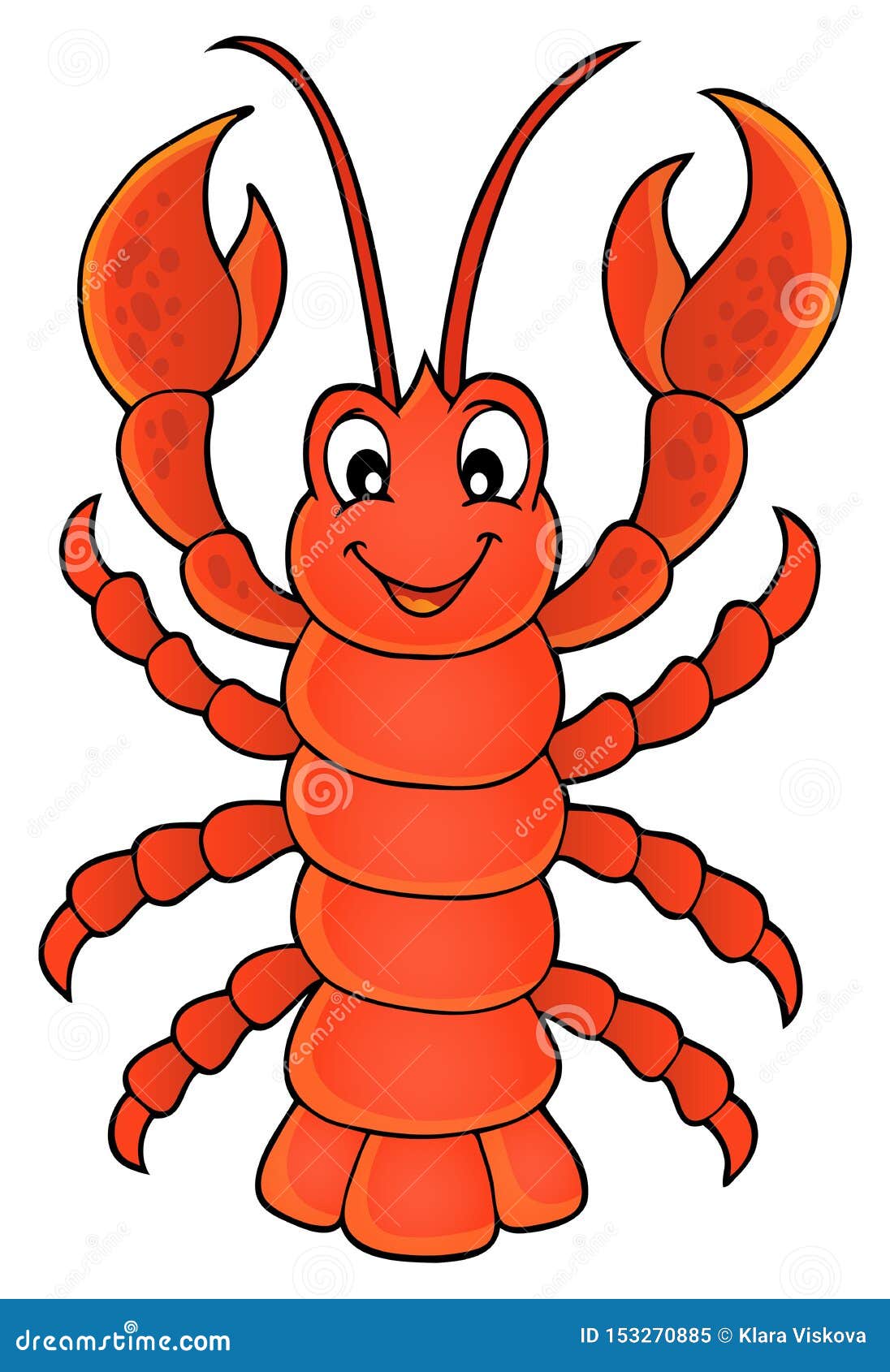 Cartoon Lobster Waving Vector Illustration | CartoonDealer.com #76379272