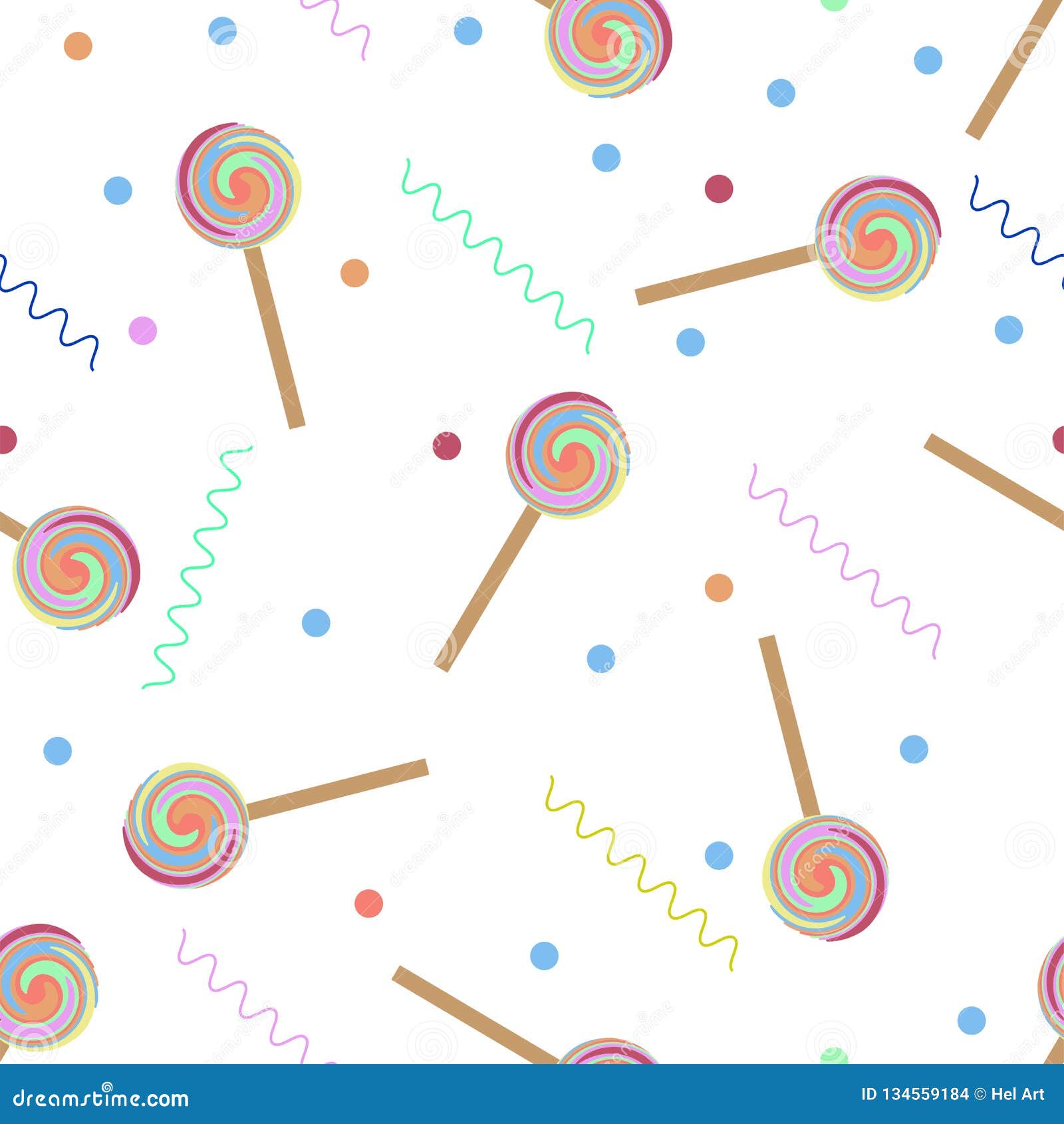 Cartoon Lollipops Seamless Pattern. Vector Illustration | CartoonDealer ...