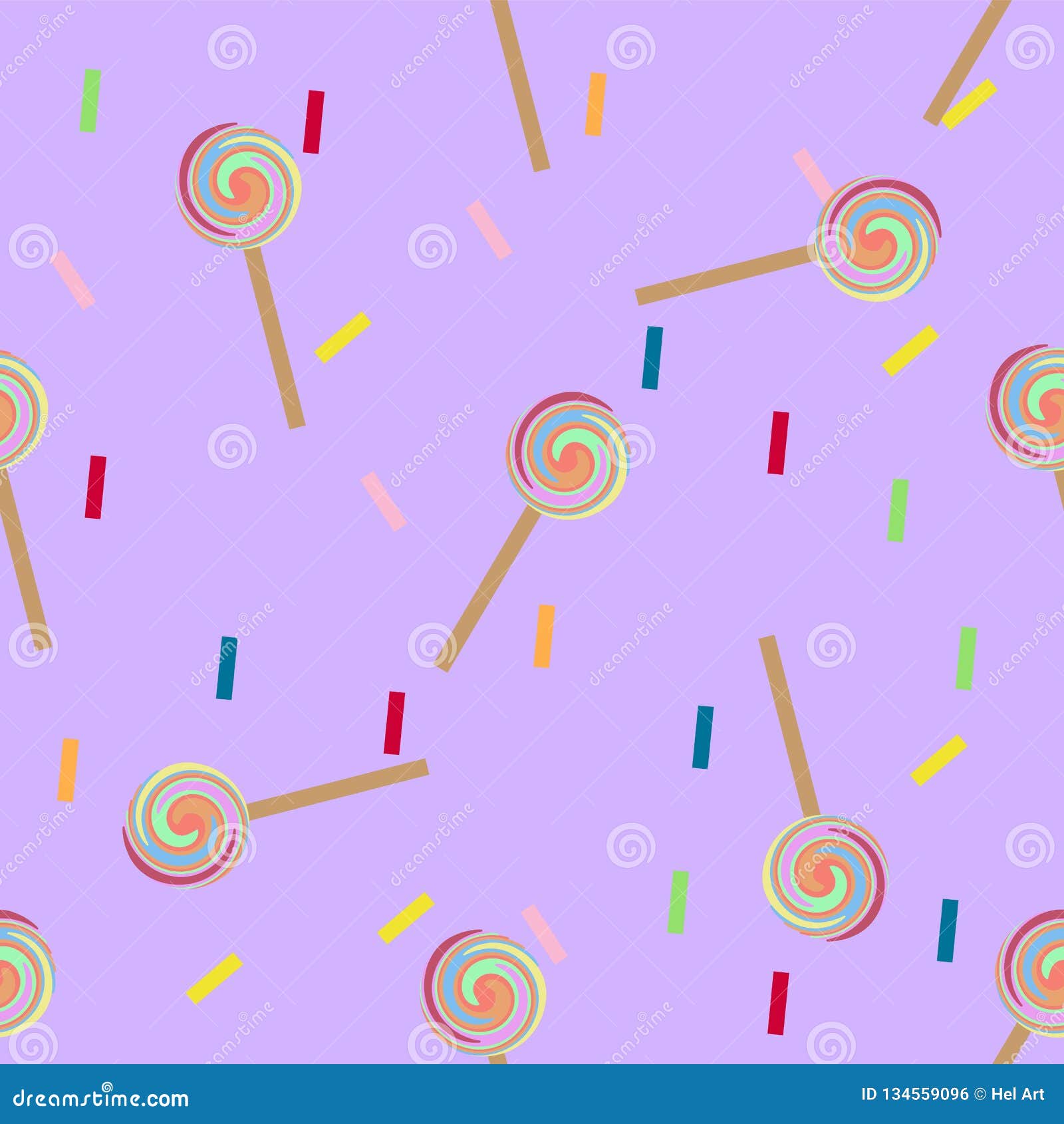 Cartoon Lollipops Seamless Pattern. Vector Illustration | CartoonDealer ...