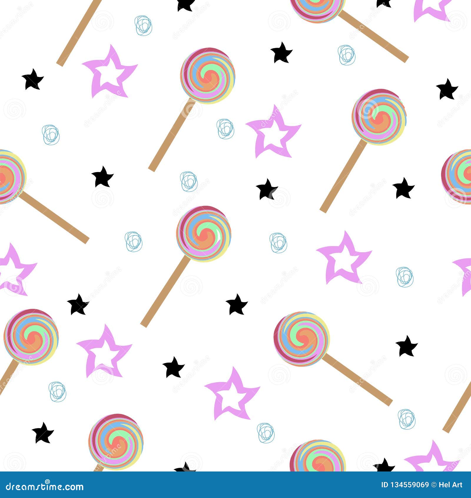Cartoon Lollipops Seamless Pattern. Vector Illustration | CartoonDealer ...