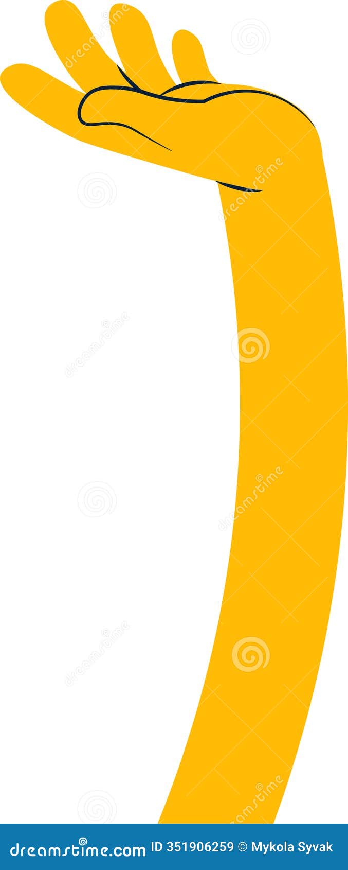 Cartoon Long Stretched Hand Stock Illustration - Illustration of drawn ...