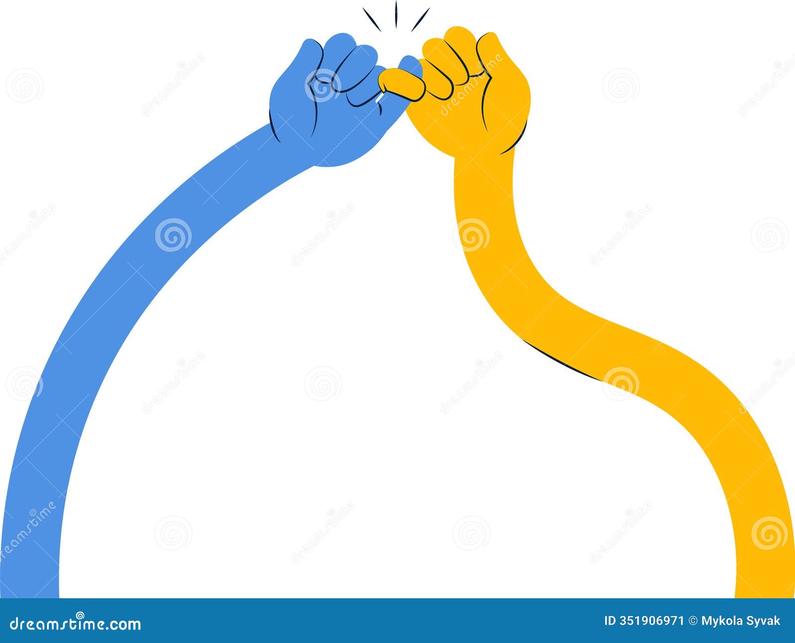 Cartoon Long Stretched Hands Holding Each Other Stock Illustration ...