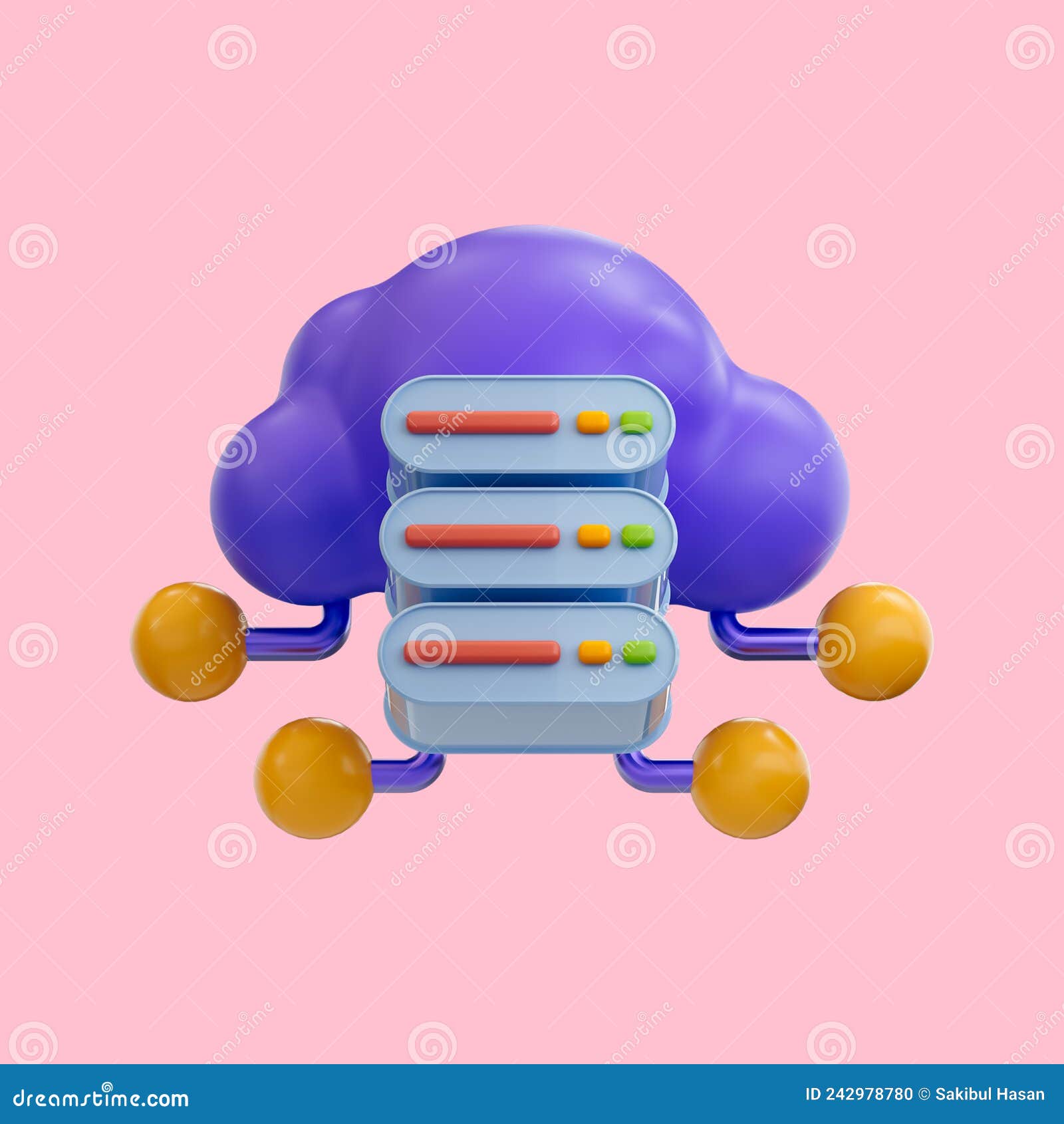 Cartoon Look Cloud Storage Service Icon 3d Render Render Concept for ...