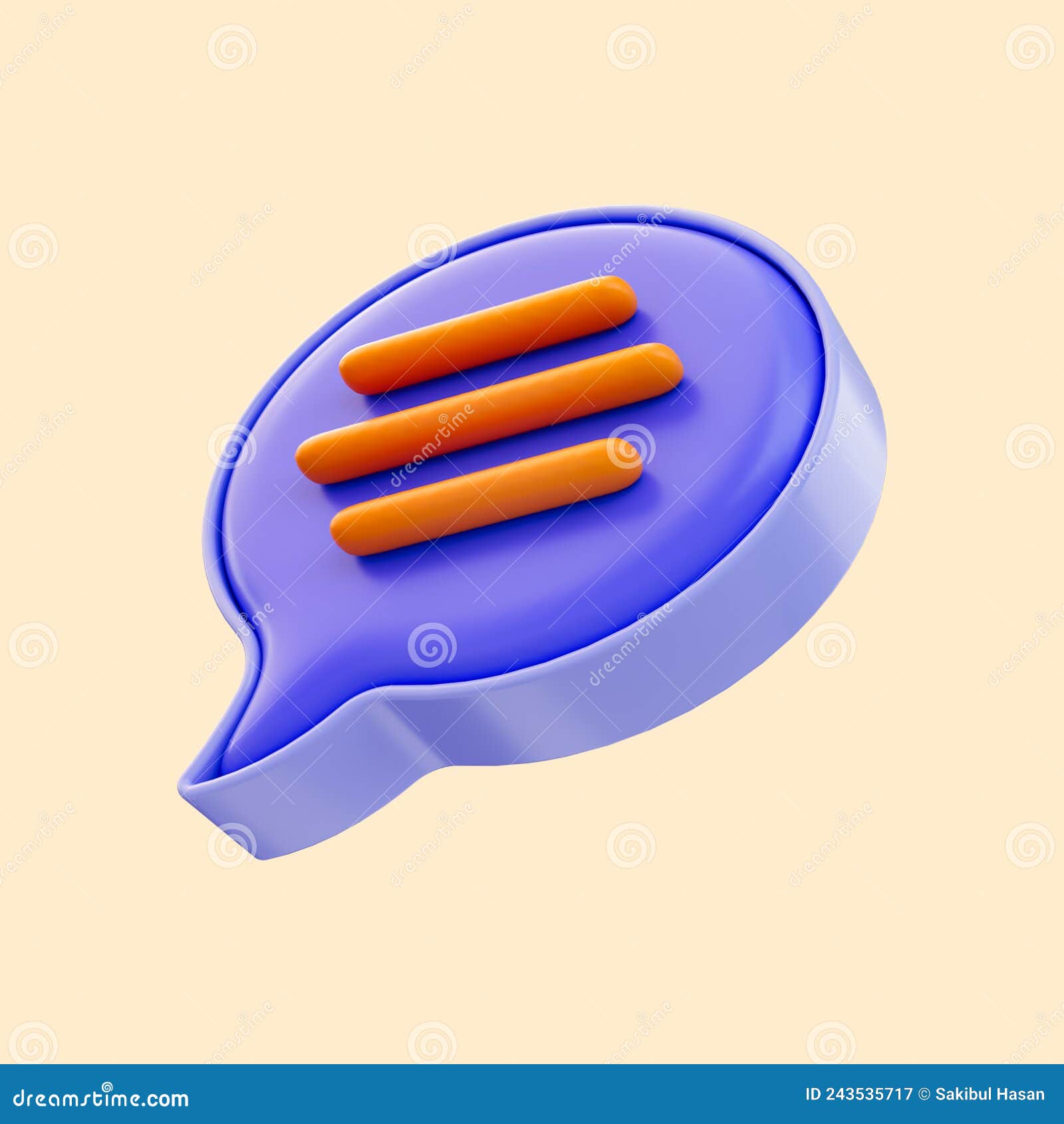 Cartoon Look Comment Icon 3d Render Concept for Conversation Stock ...