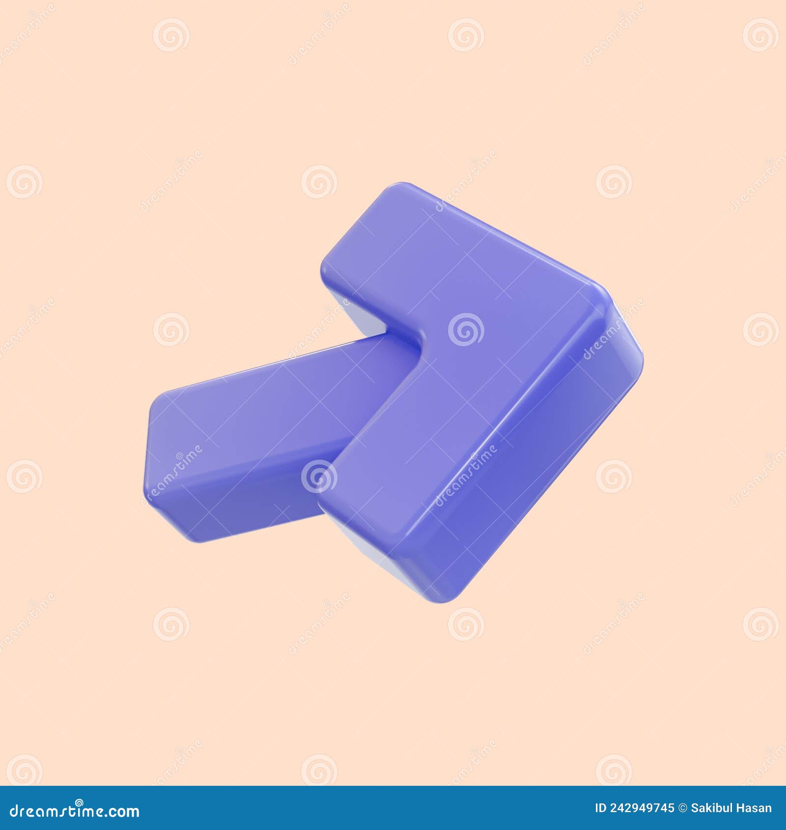 Cartoon Look Right Arrow Icon 3d Render Concept for Direction Way Using ...