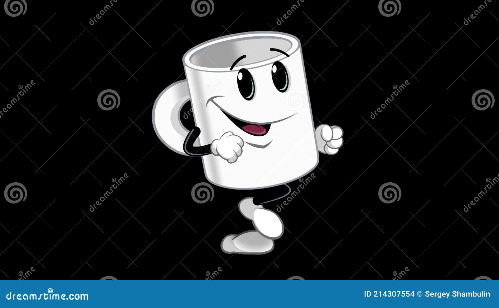 Empty Mug Character Walk Cycle Stock Footage - Video of loop, comic ...