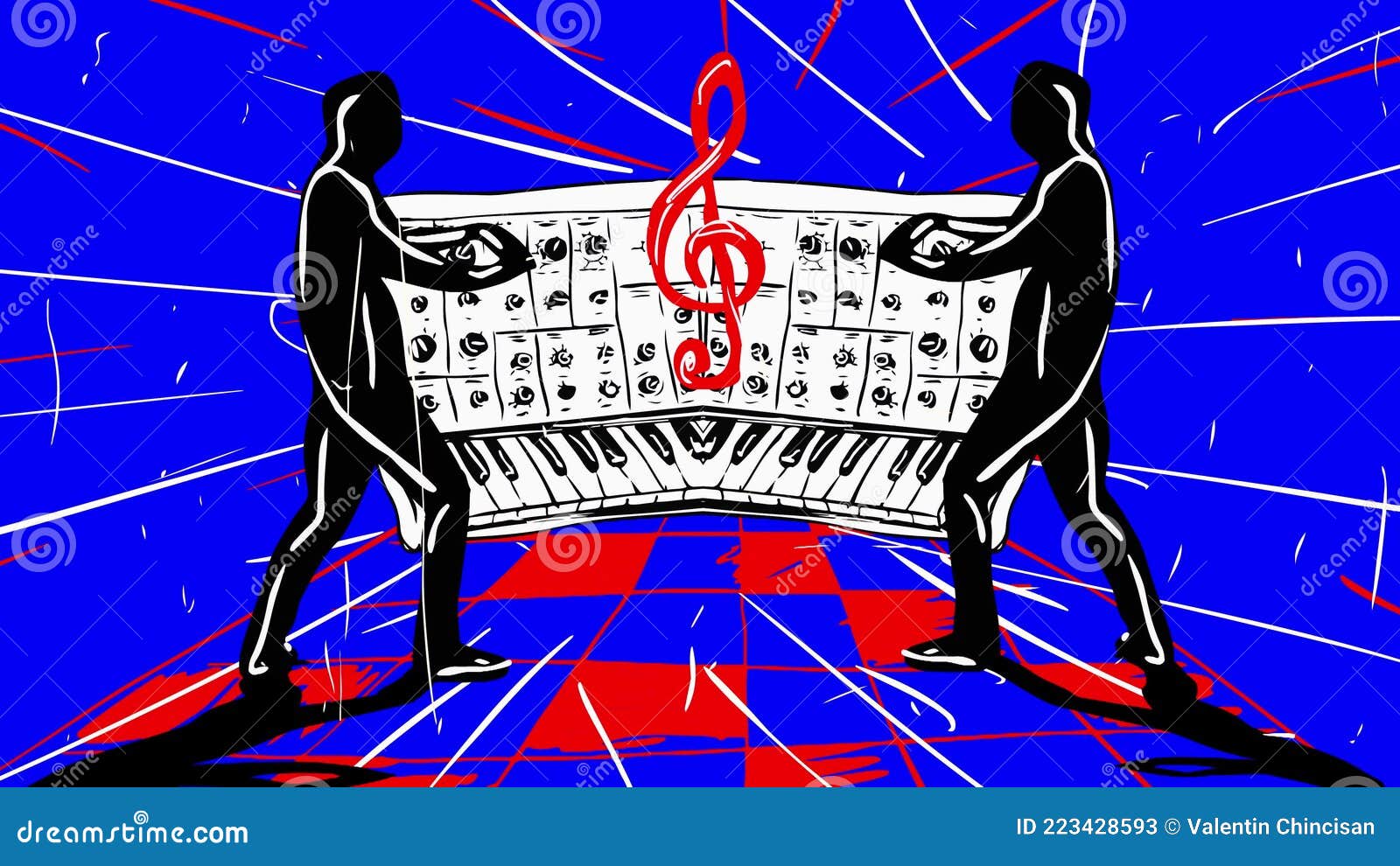 Cartoon Loop Dancers and Old Synth Stock Video - Video of retro ...