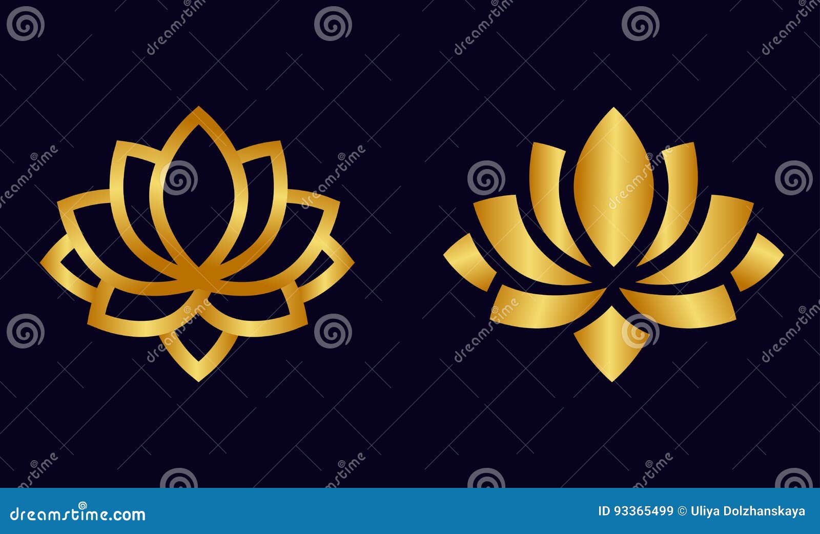 Cartoon Lotus Outline Logo Vector Illustration | CartoonDealer.com ...