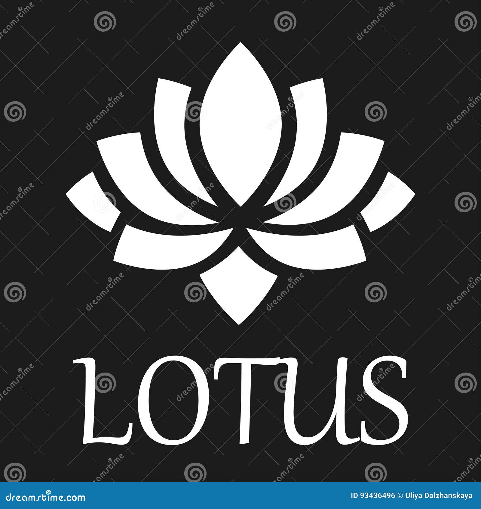 Cartoon Lotus Flower White with Text Stock Vector - Illustration of ...