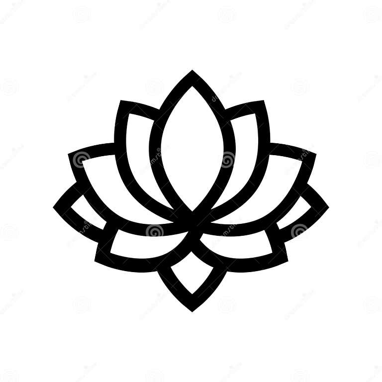 Cartoon lotus outline stock vector. Illustration of abstract - 93120574