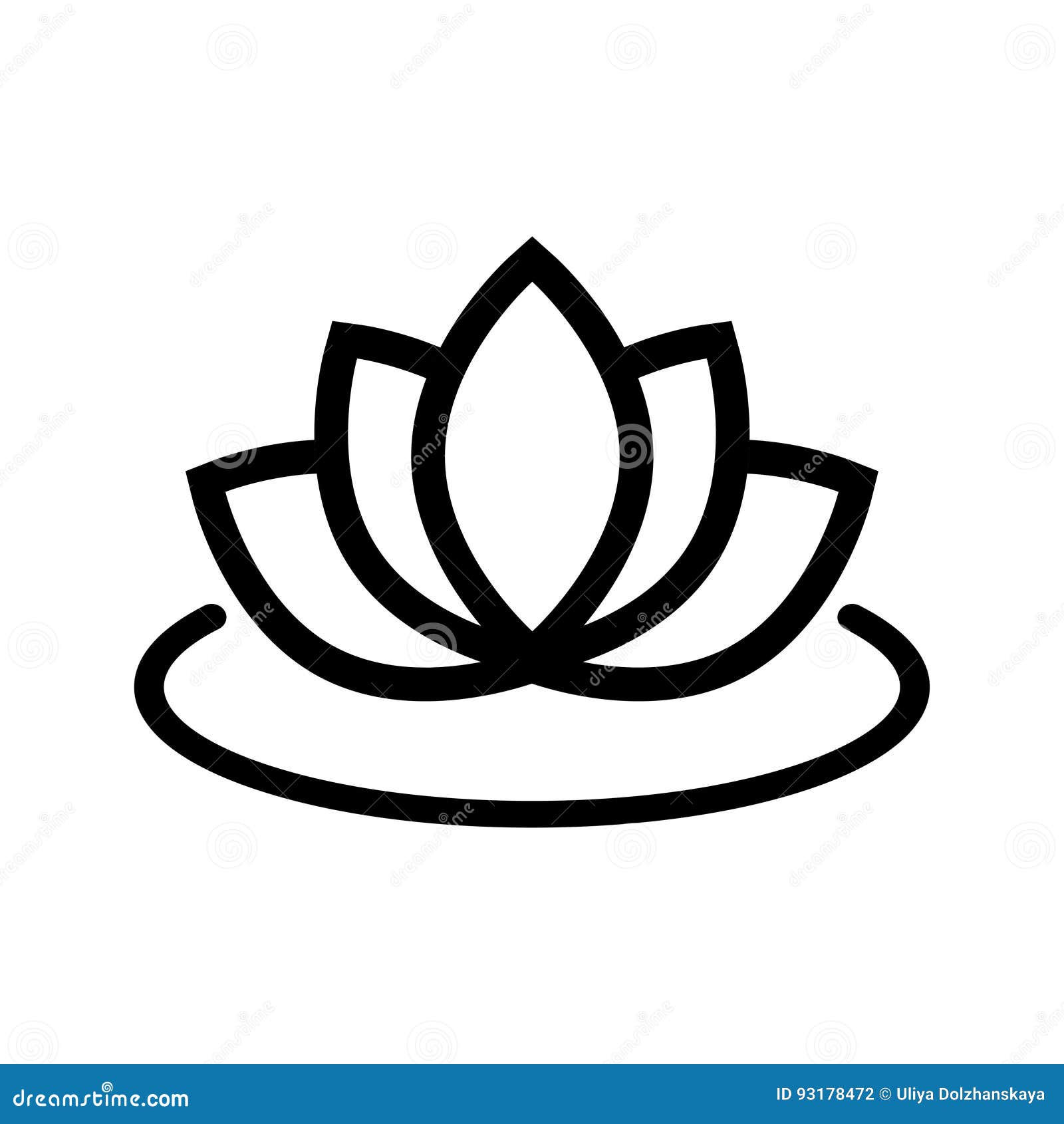 Cartoon Lotus Outline Vector Stock Vector - Illustration of beautiful ...