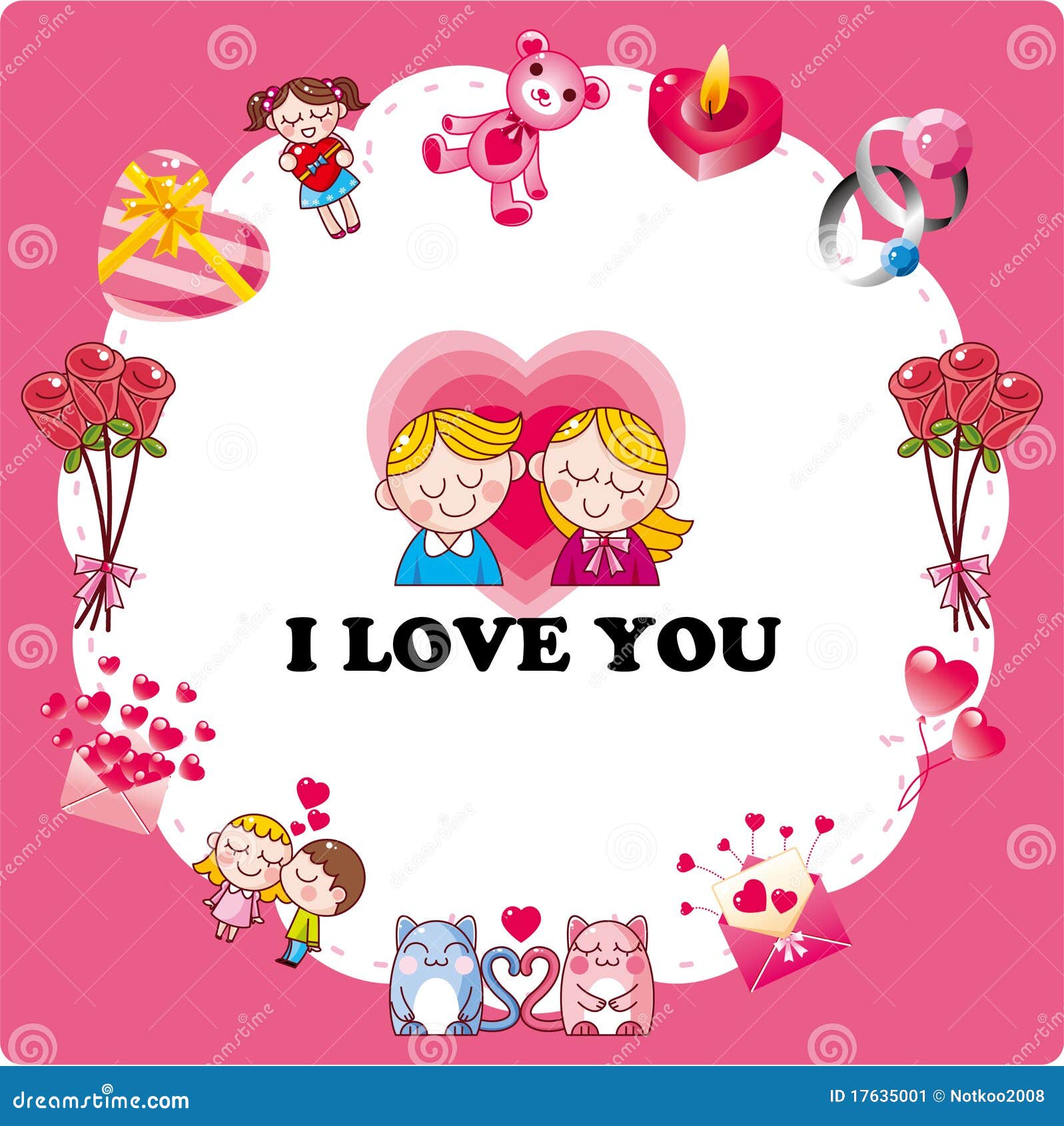 Cartoon love card stock vector. Illustration of doodle - 17635001