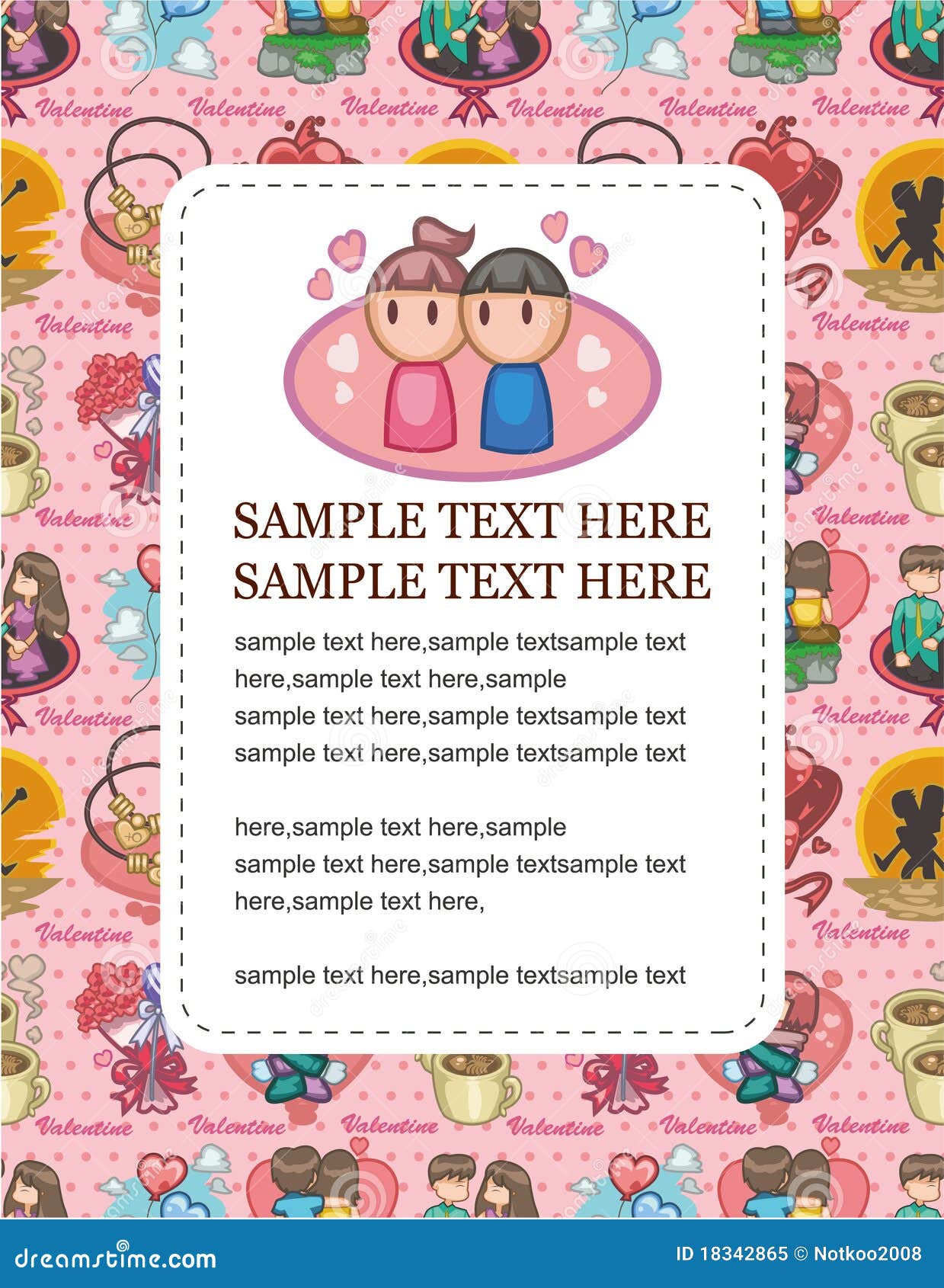 Cartoon love card stock vector. Illustration of greeting - 18342865