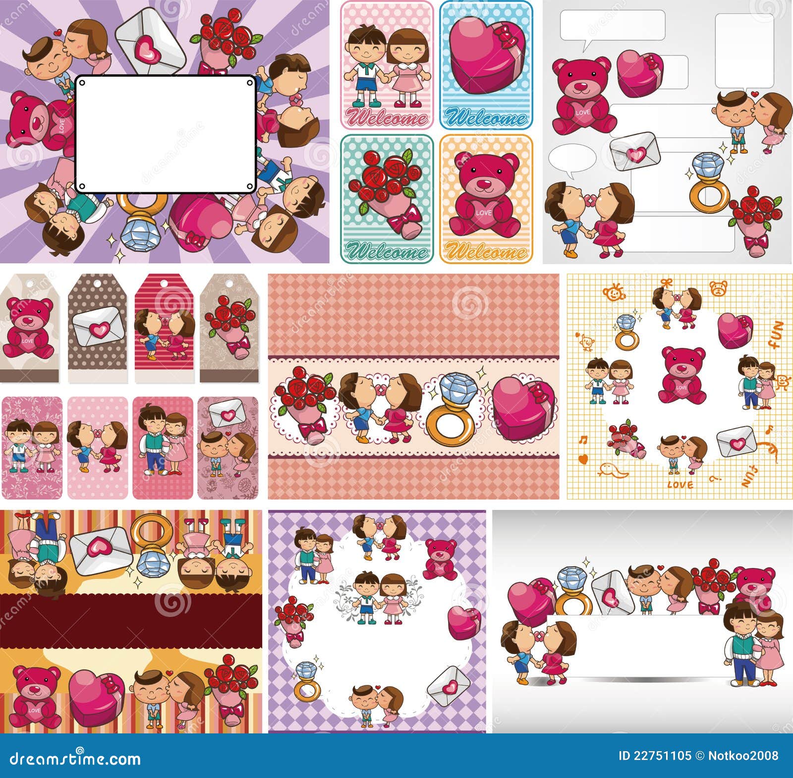 Cartoon love card stock vector. Illustration of diamonds - 22751105