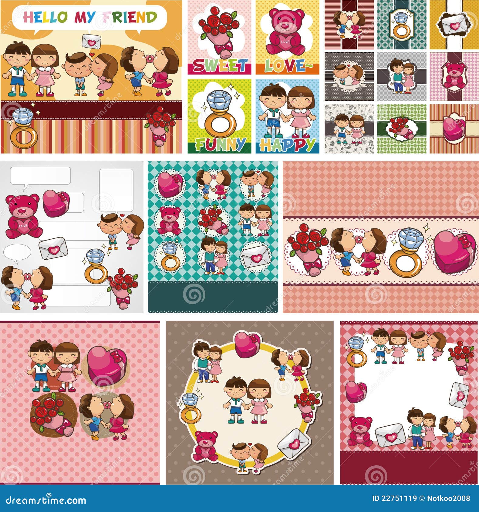 Cartoon love card stock vector. Illustration of birthday - 22751119