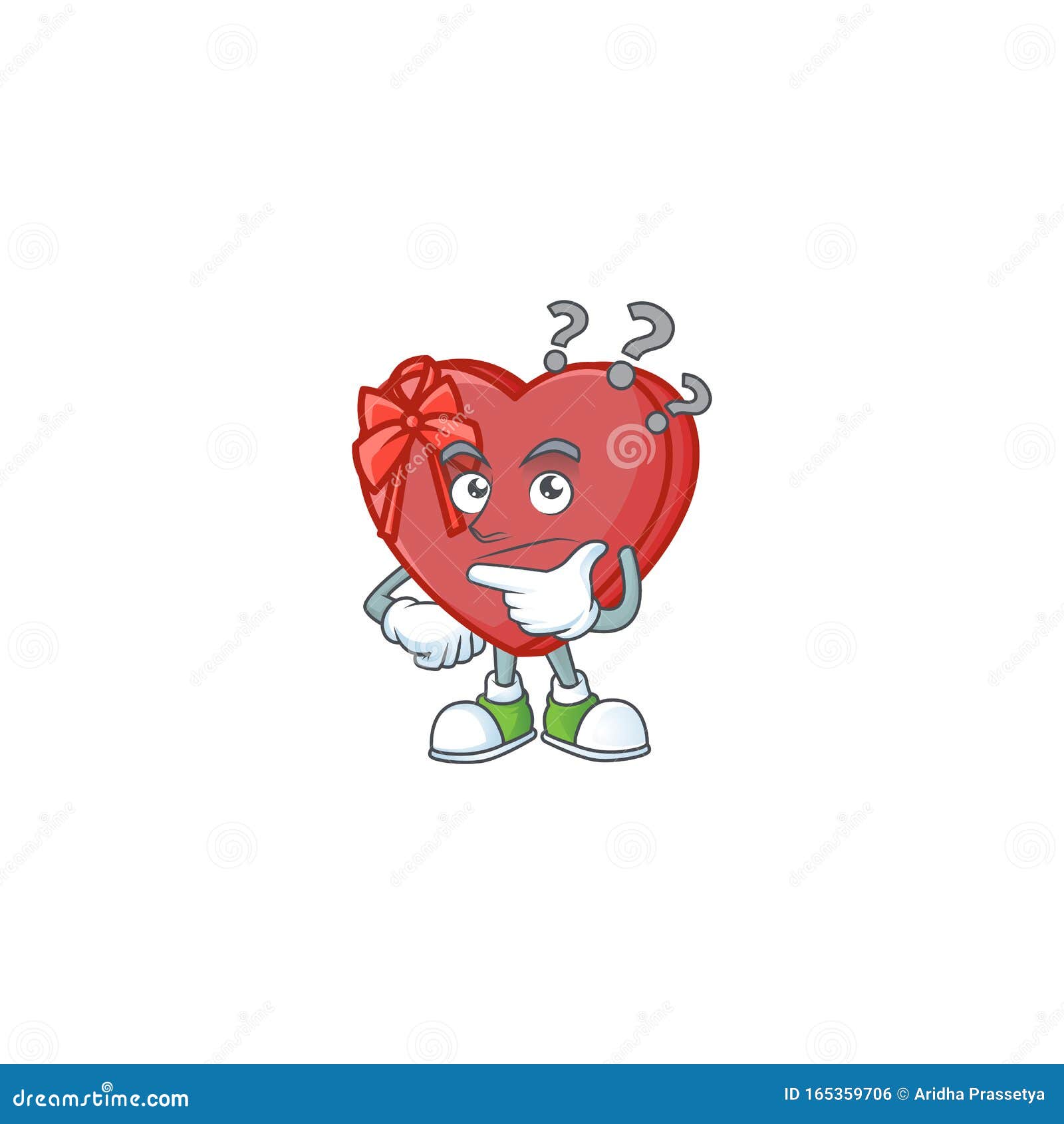 Cartoon Love Gift Box with Confuse Face Style Design Stock Vector ...