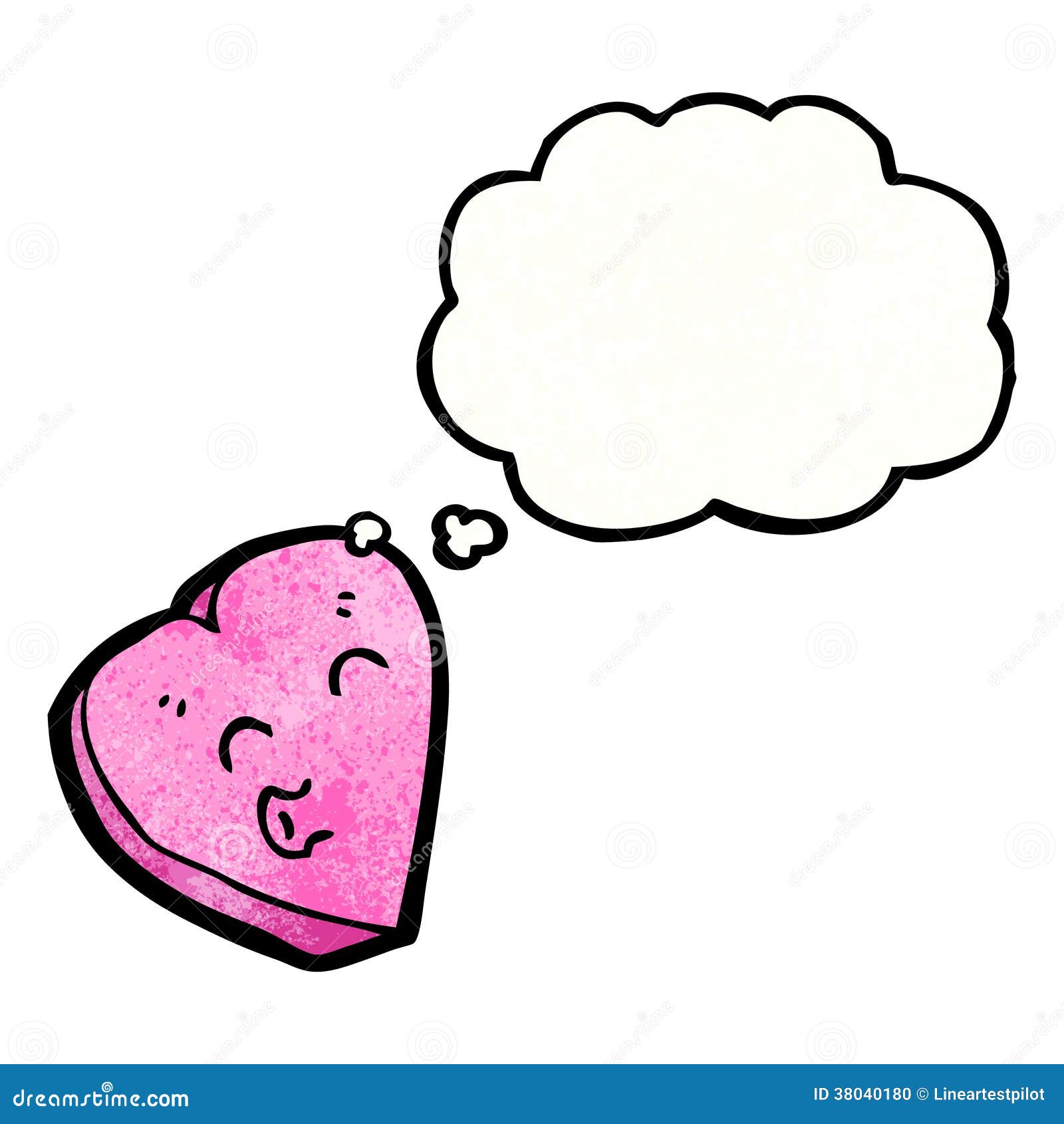 Cartoon Love Heart with Thought Bubble Stock Vector - Illustration of ...