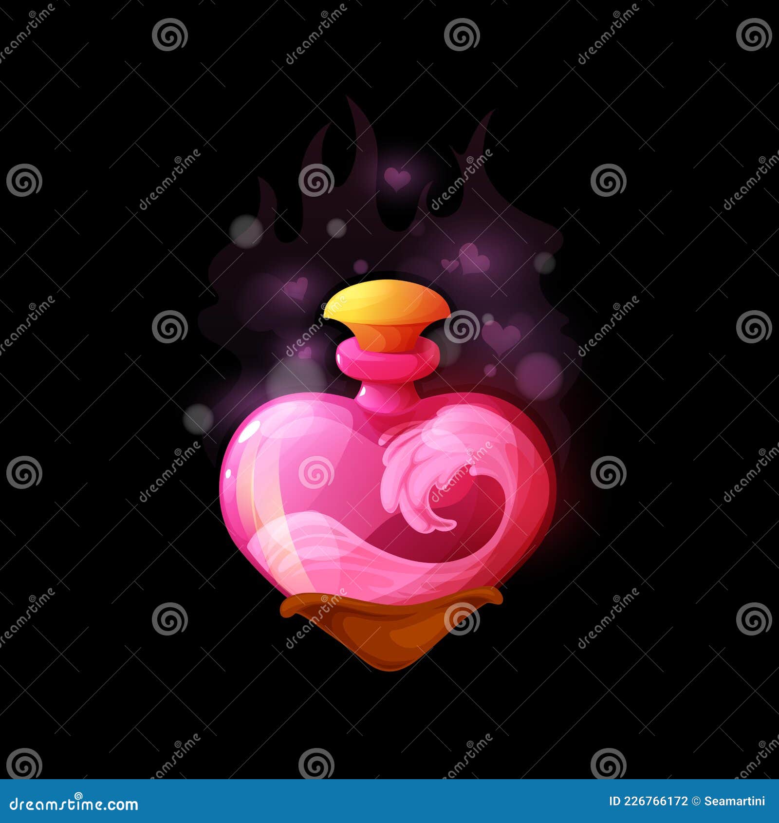 Cartoon Love Potion Bottle, Heart Shaped Flask Stock Vector ...