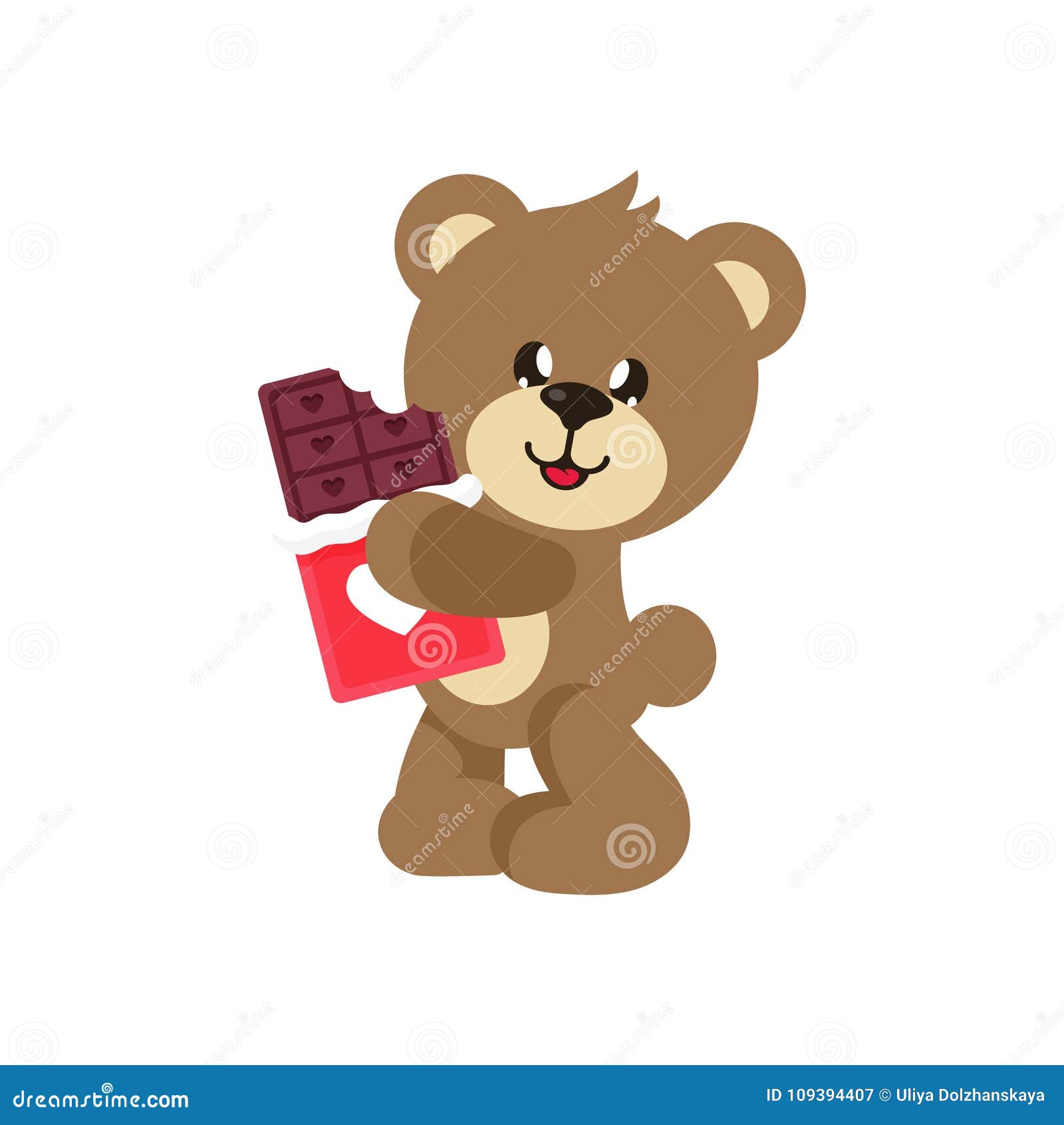 Cartoon Lovely Bear With Chocolate | CartoonDealer.com #109394407