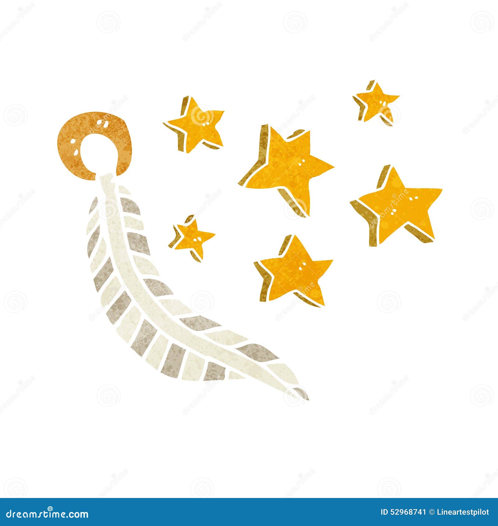 Cartoon Lucky Charm Feather Stock Illustration - Illustration of drawn ...