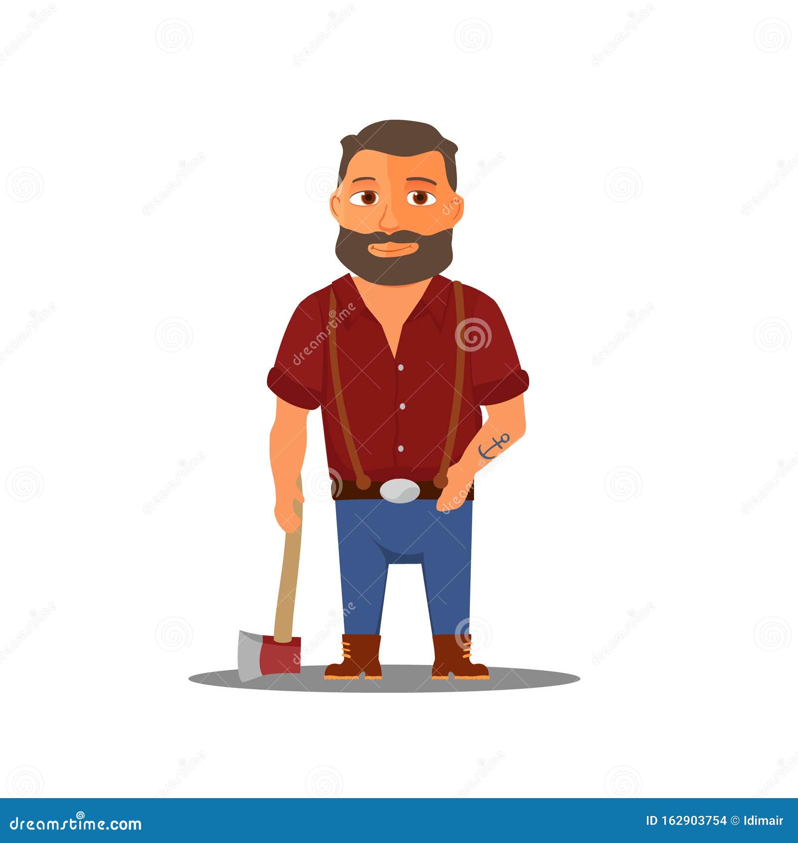 Cartoon Lumberjack Character with Axe. Vector Stock Vector ...