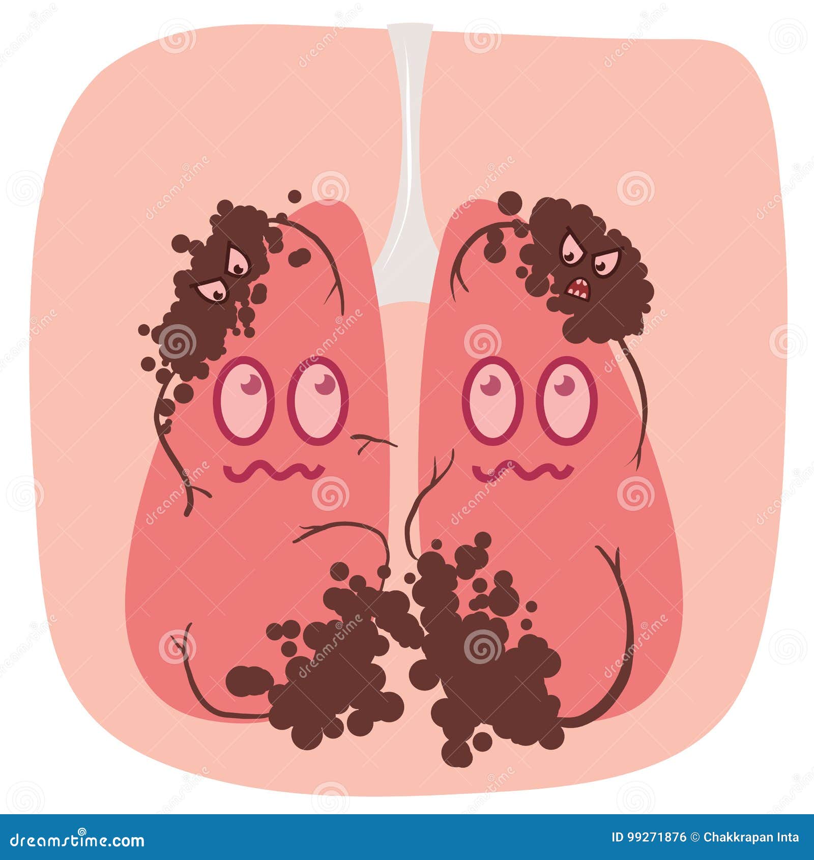 Cartoon lung cancer stock vector. Illustration of risk - 99271876