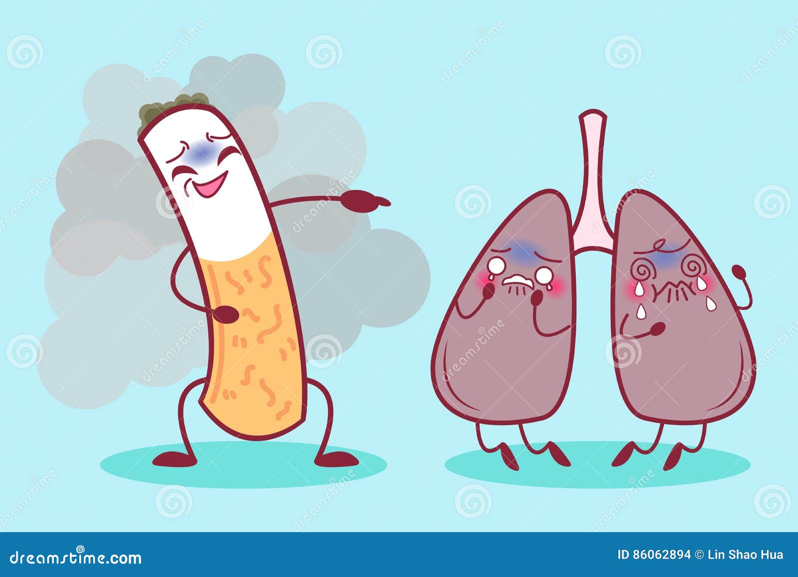 Cartoon lung feel scare stock vector. Illustration of biology - 86062894